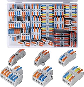 33Pcs Lever Wire Nut Connectors, 2 Conductor Compact Splicing ...