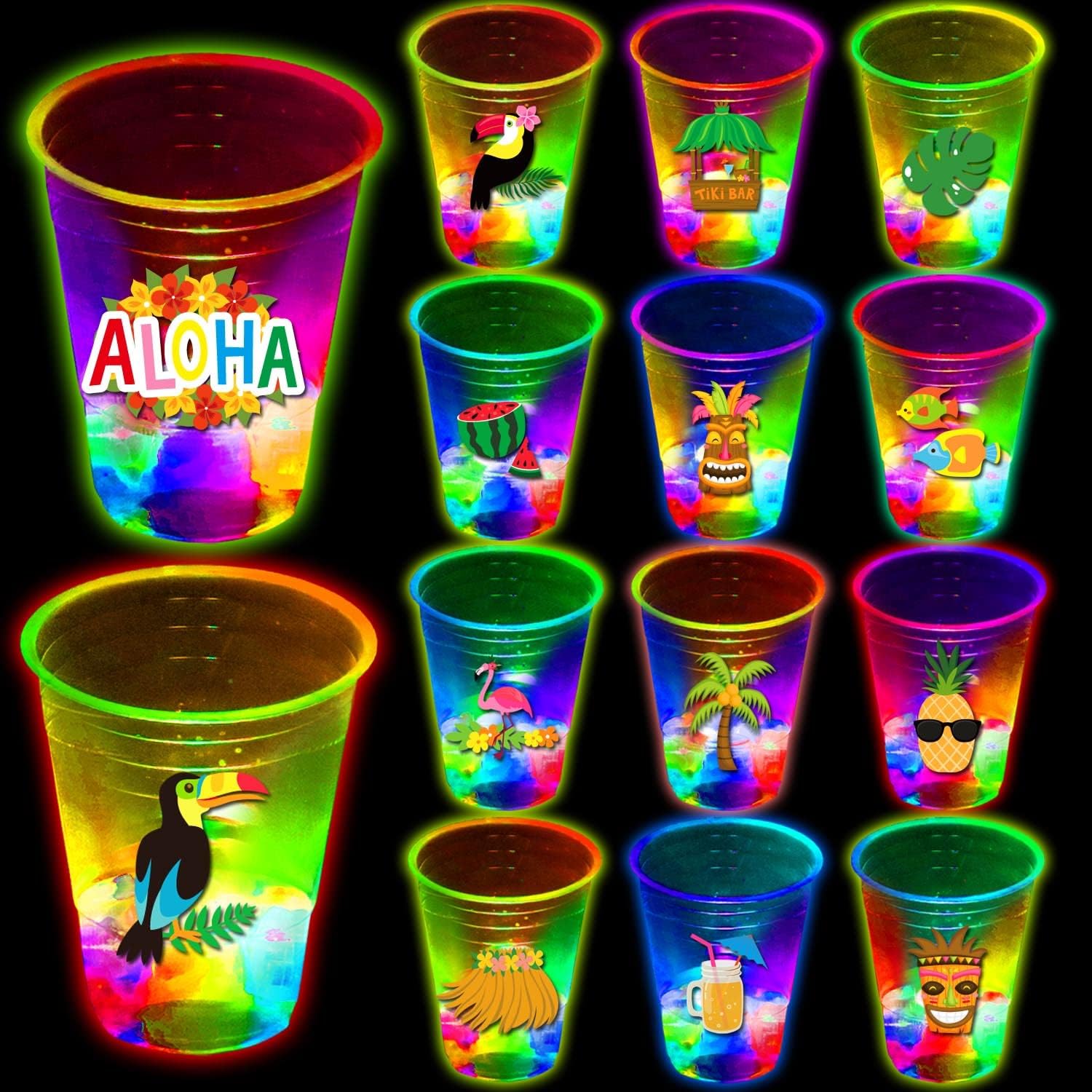 Amazon.com: mishunyus 24 Pcs Fun Beach Party Decorations，Glow Theme ...
