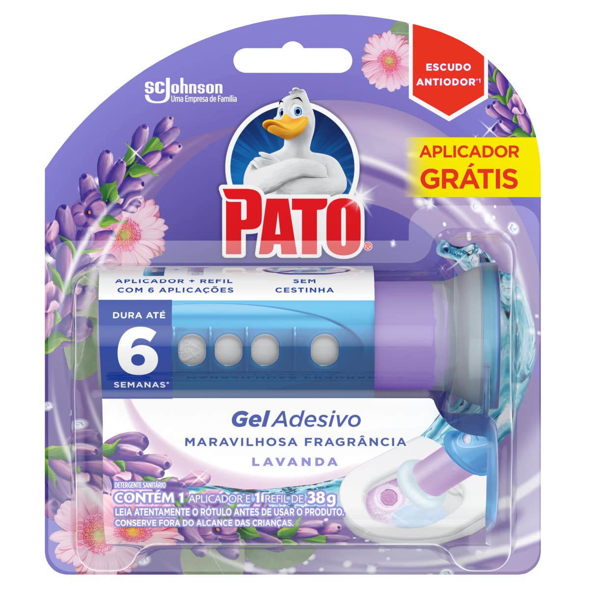 Pato Desodorizador Gel Adesivo Lavanda, Limpeza Banheiro, Vaso ...