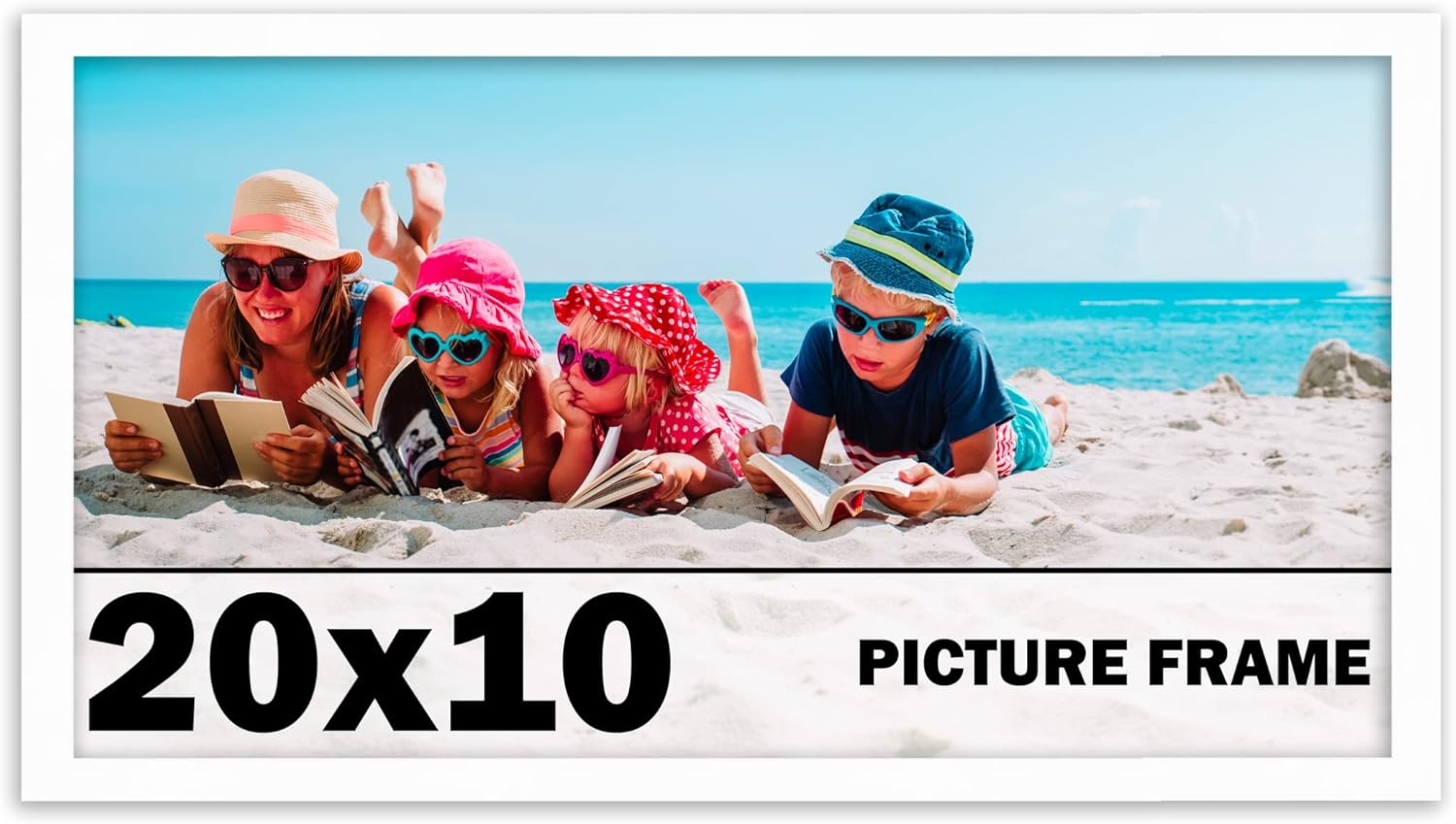 Amazon.com - 20x10 Frame White Solid Wood Picture Frame Includes UV ...