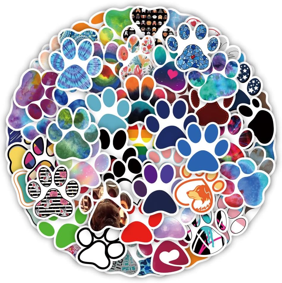 Amazon.com: Trendy Dog Paw Stickers for Teens Boys Girls Kids|50 Pcs ...