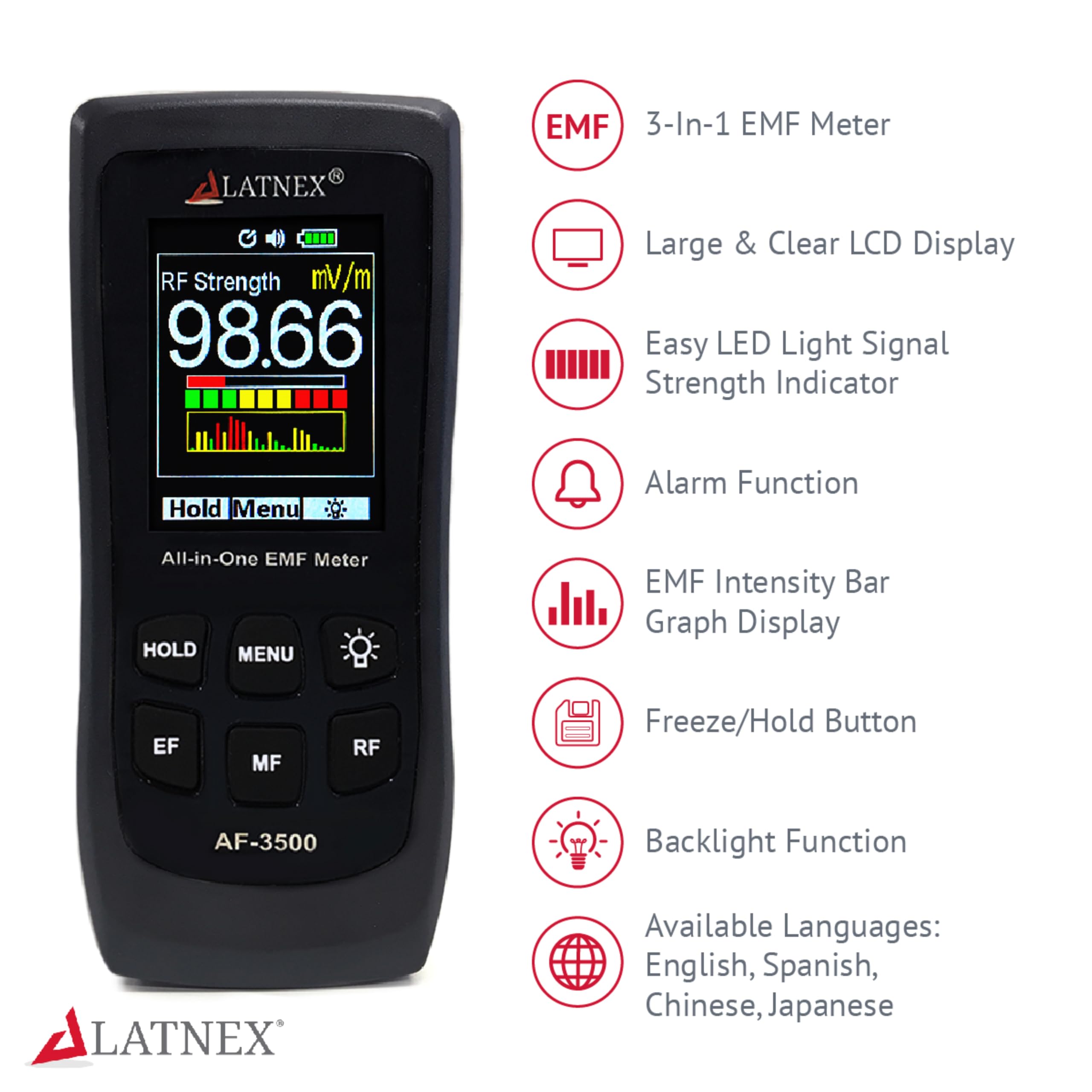 Snapklik.com : AF-3500 EMF Meter RF Detector And Reader