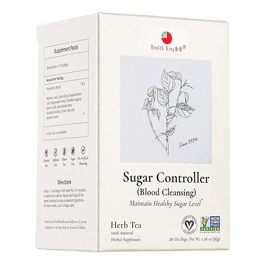 Amazon.com : Health King Sugar Controller Herb Tea, Teabags, 20 Count ...