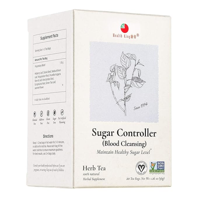 Amazon.com : Health King Sugar Controller Herb Tea, Teabags, 20 Count ...