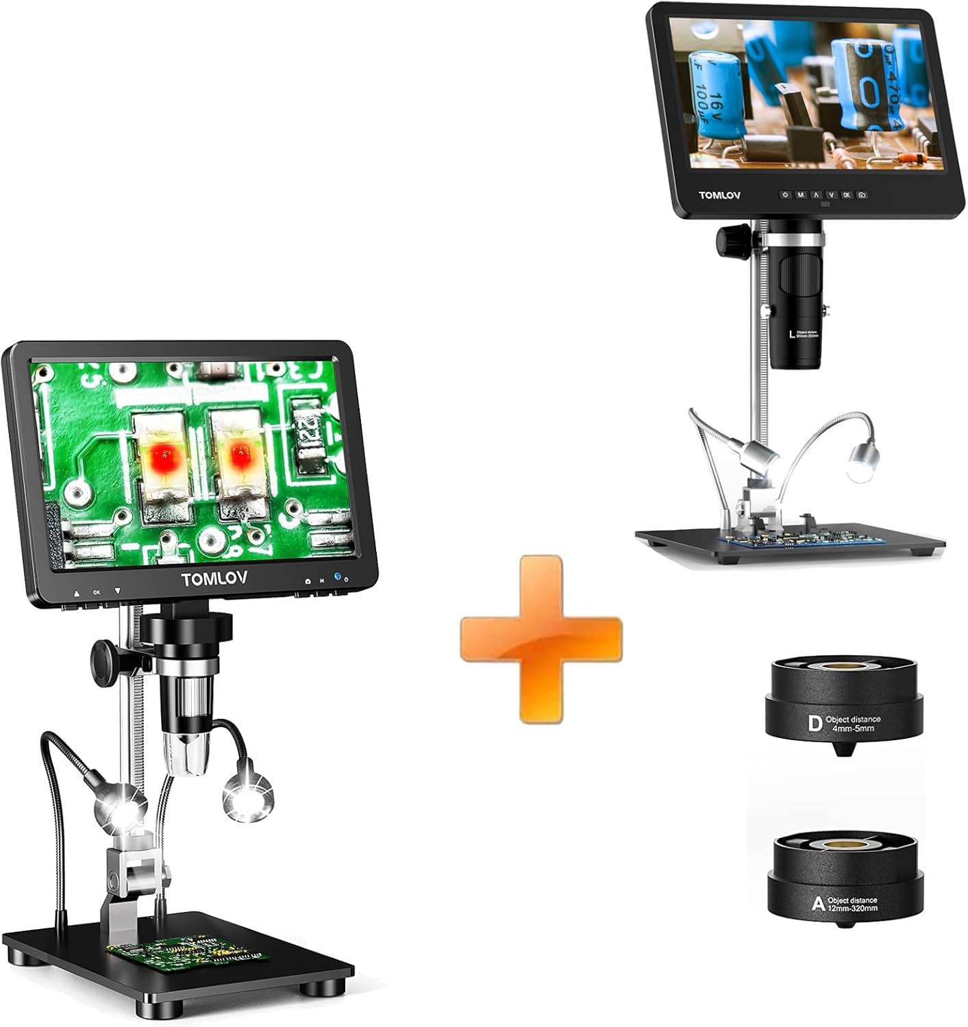 Amazon.com : TOMLOV DM9 Pro 7" HDMI Digital Microscope 1200X with IPS ...