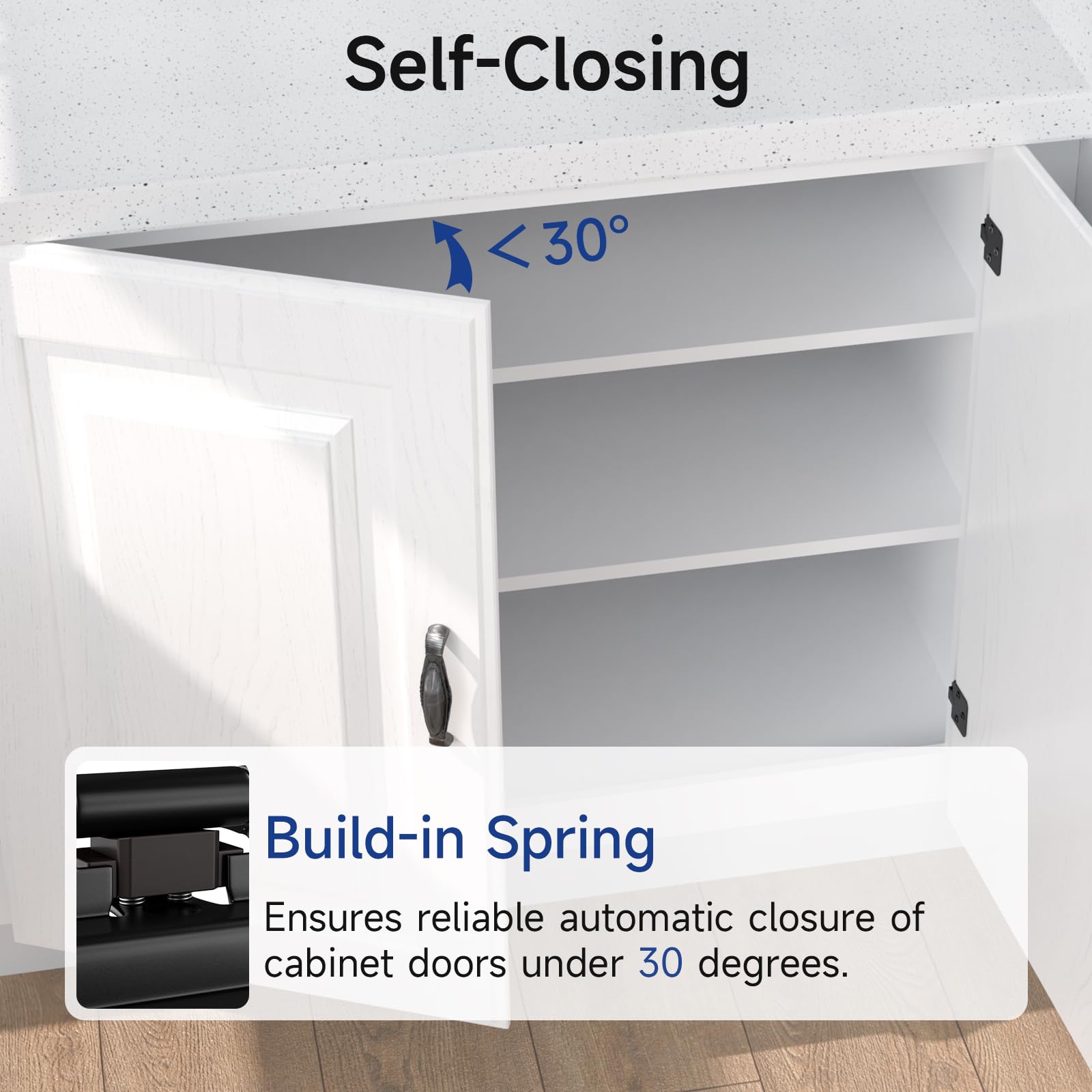 Snapklik.com : HOSOM 10 Pack 1/2 Overlay Cabinet Hinges Black Cabinet Door Hinges For Kitchen ...