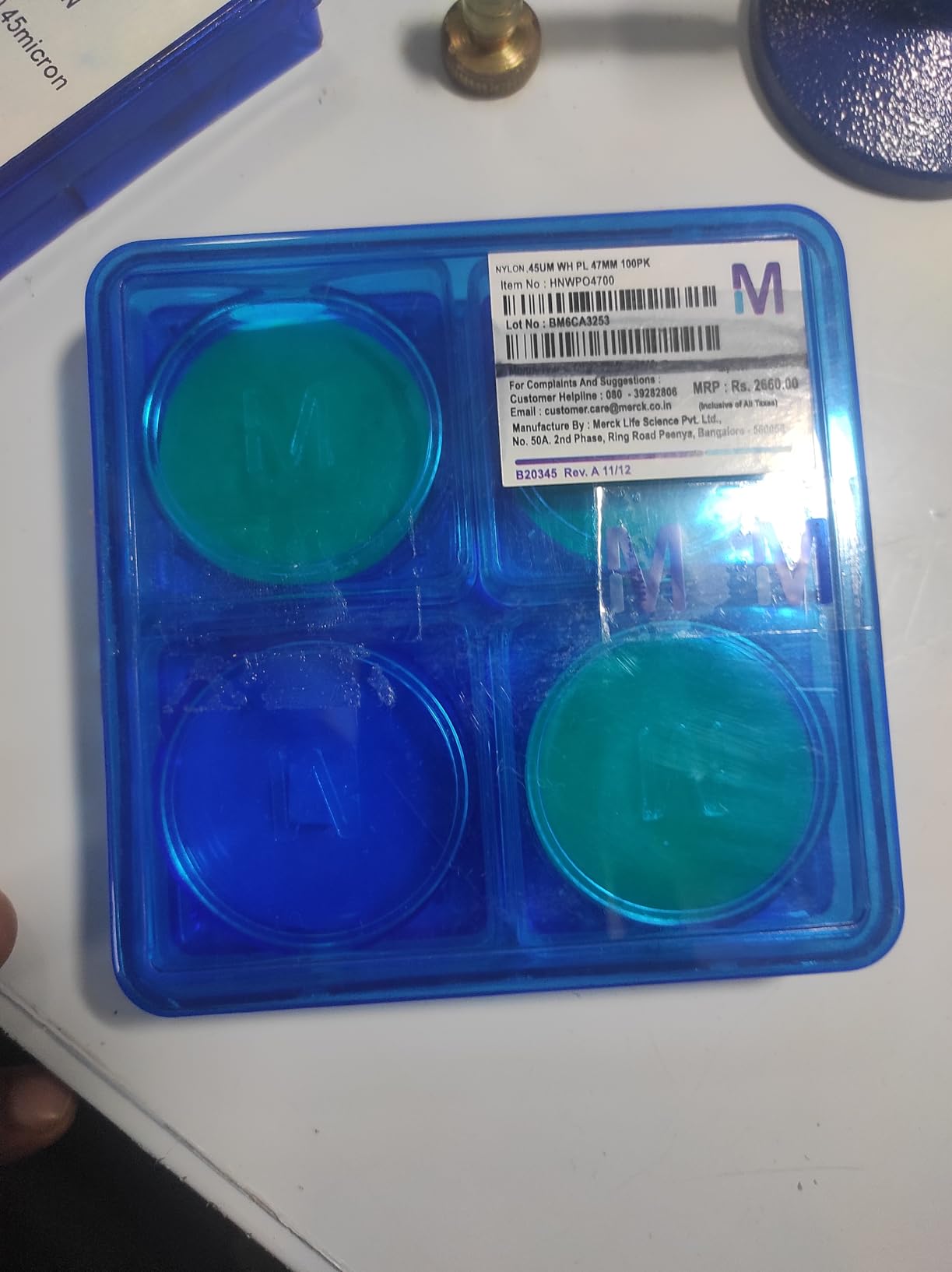 Membrane Filter Papers 0.45 Micron Nelone Nylon 47 Mm 100 Pcs miIIipore ...