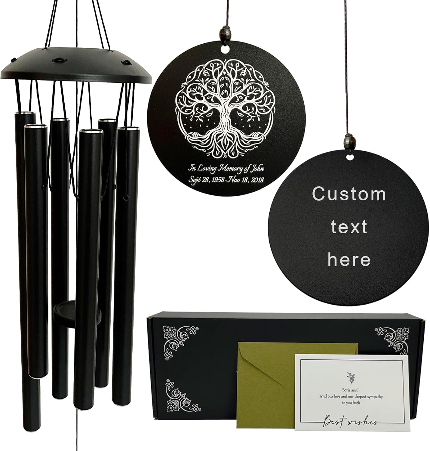 Amazon.com : Personalized Tree of Life Wind Chimes - Deep Melody ...
