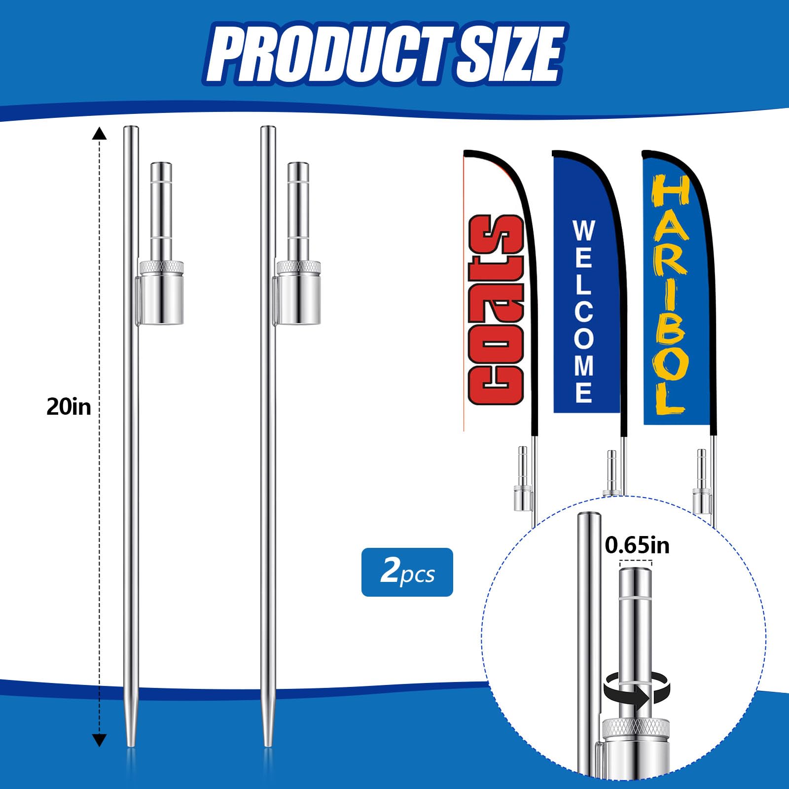 Snapklik.com : Pelopy Feather Flag Ground Spike Ground Stake Flag Base ...