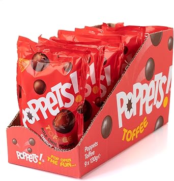 POPPETS TOFFEE POUCH 130G (Pack of 9) : Amazon.co.uk: Grocery