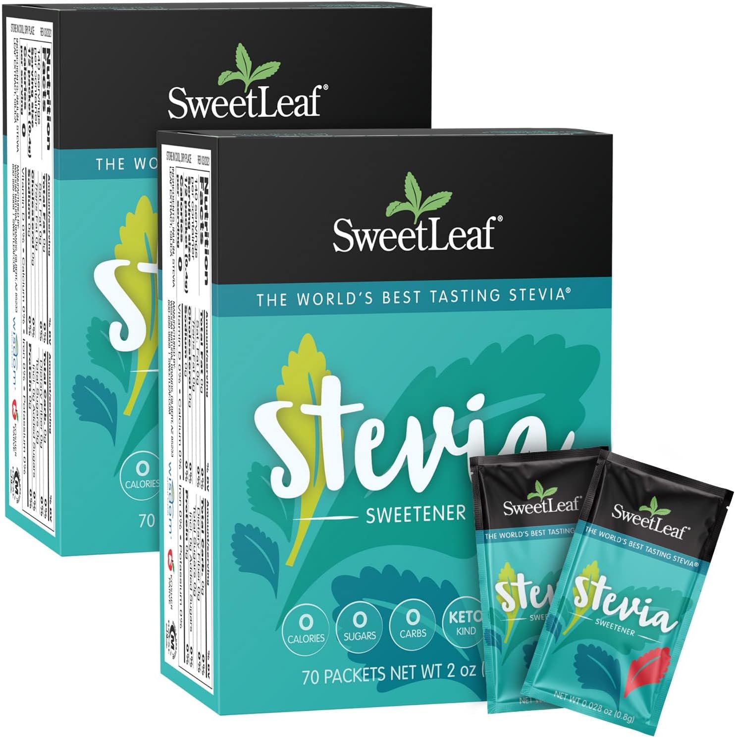 Amazon.com: SweetLeaf Stevia Packets 70 Count (Pack of 2) : Grocery ...