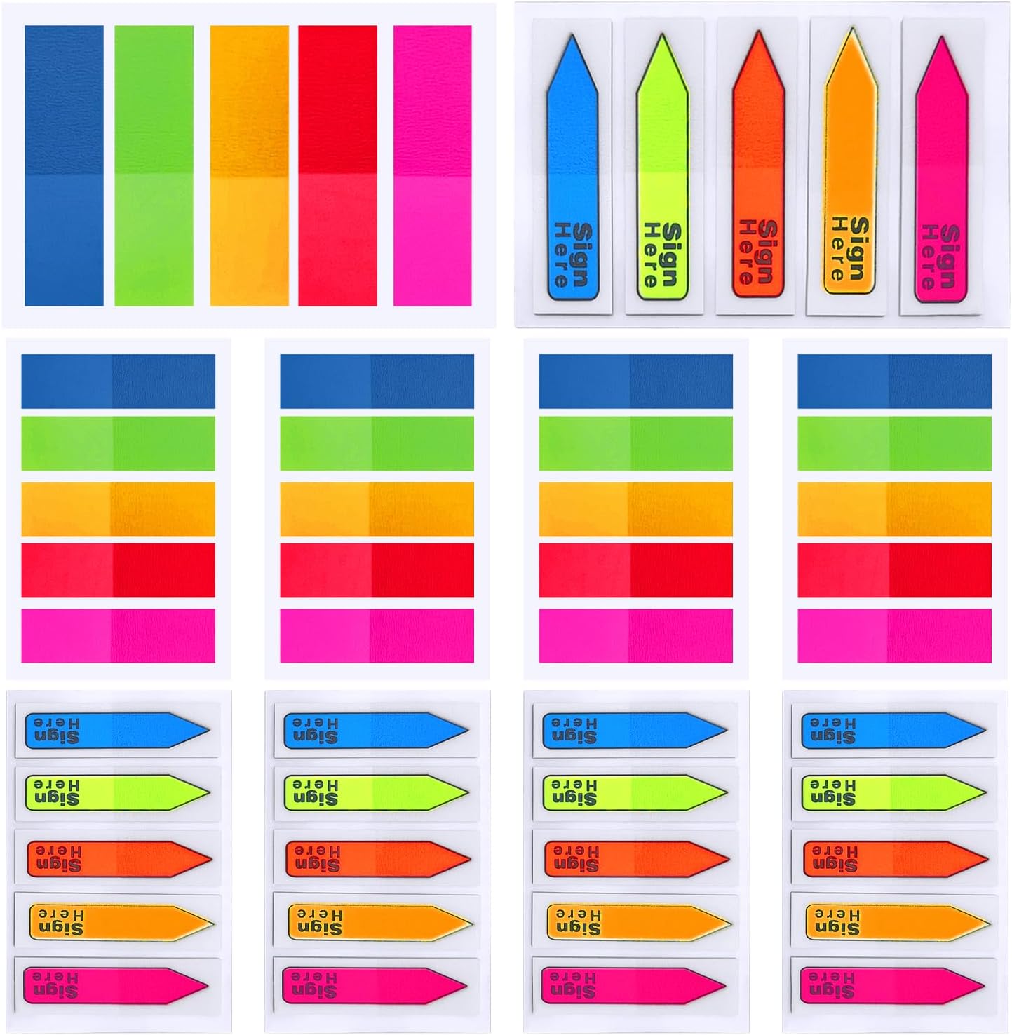 Amazon.com : Colarr 10 Pack 1000 Pieces Sign Here Date Tabs Sign Here ...