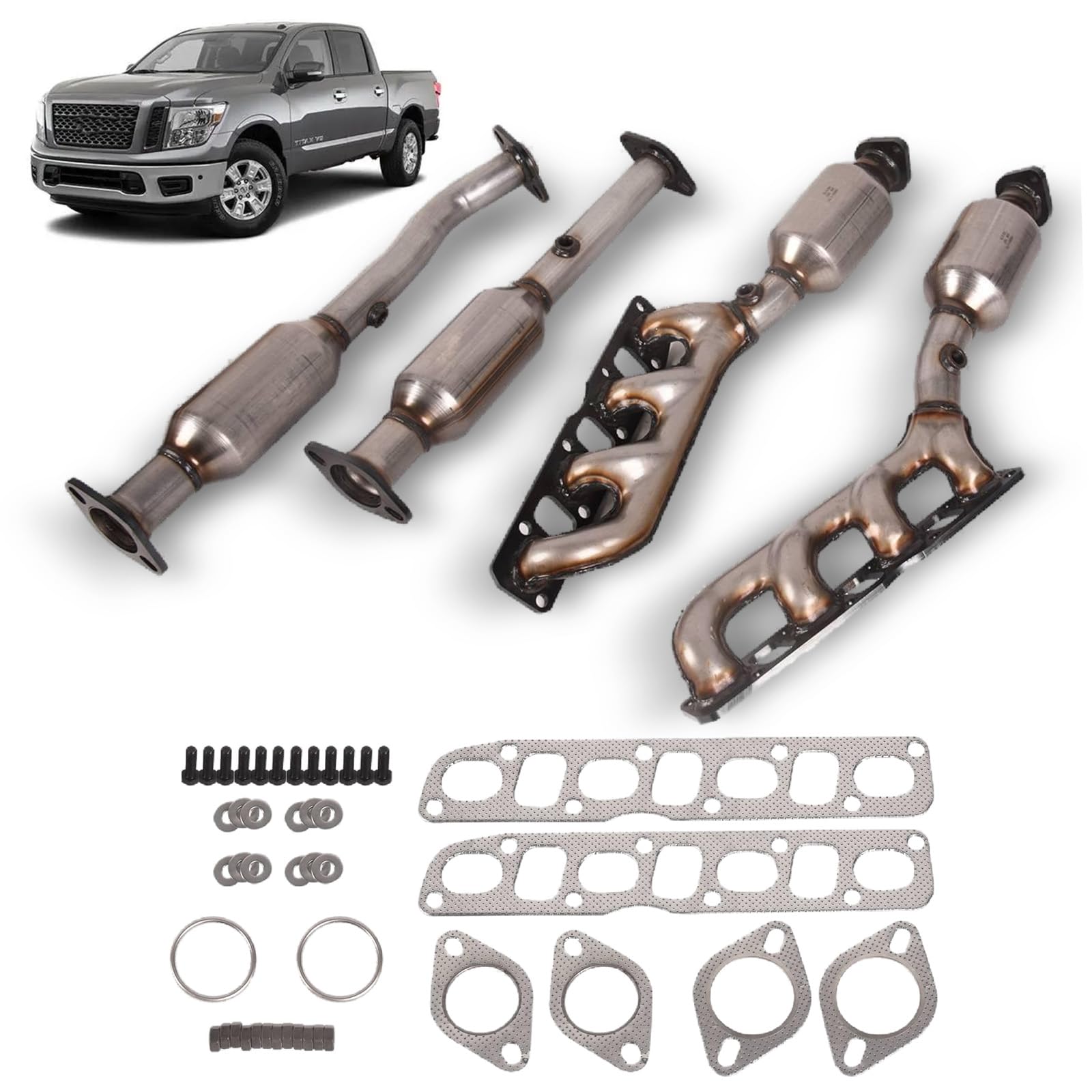 Amazon.com: TOPAZ 4Pcs Catalytic Converters Set Front & Rear with ...