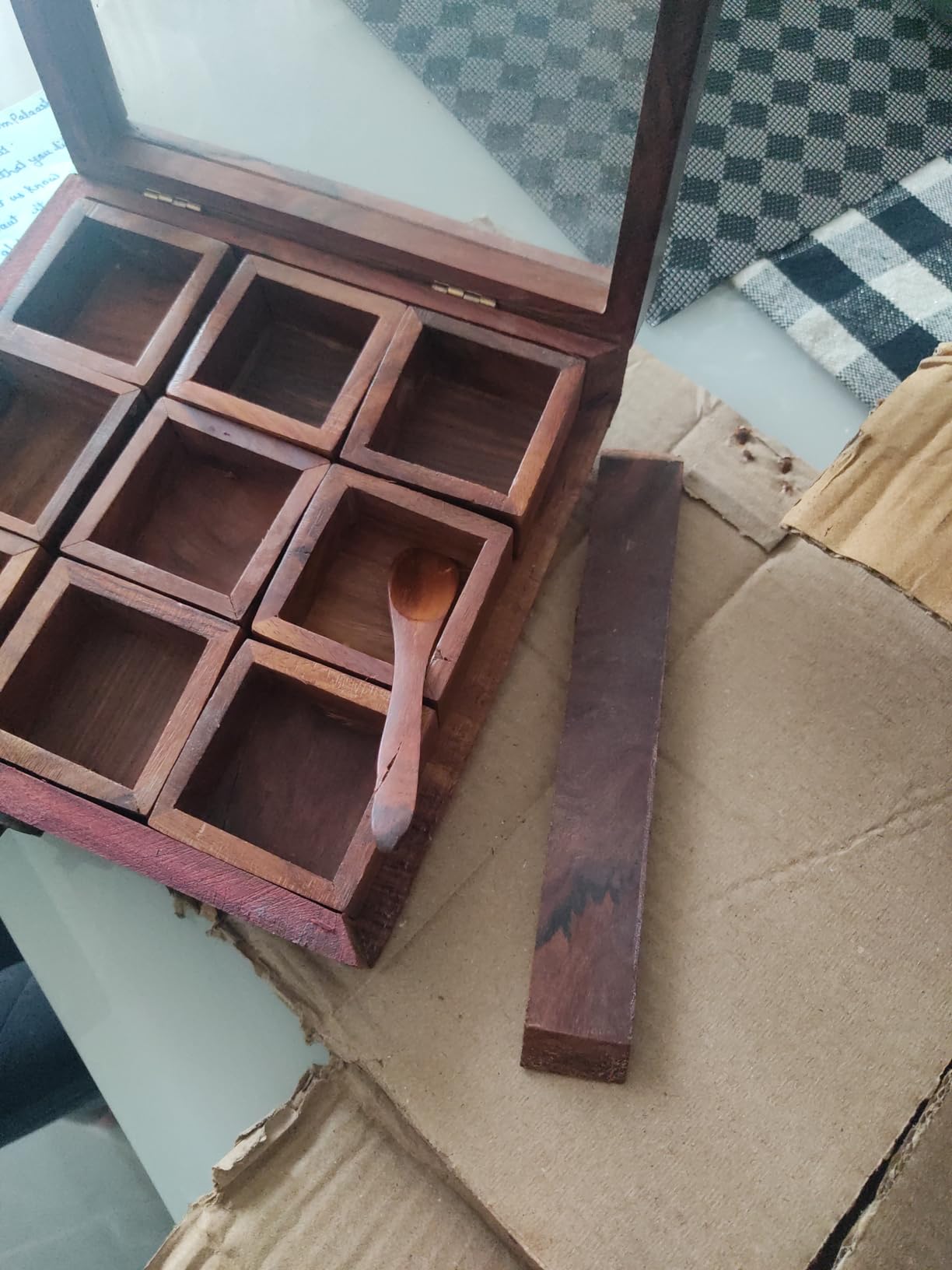 PALAASHE 9 in 1 Masala Box For Kitchen | Wooden Masala Box |Sheesham ...
