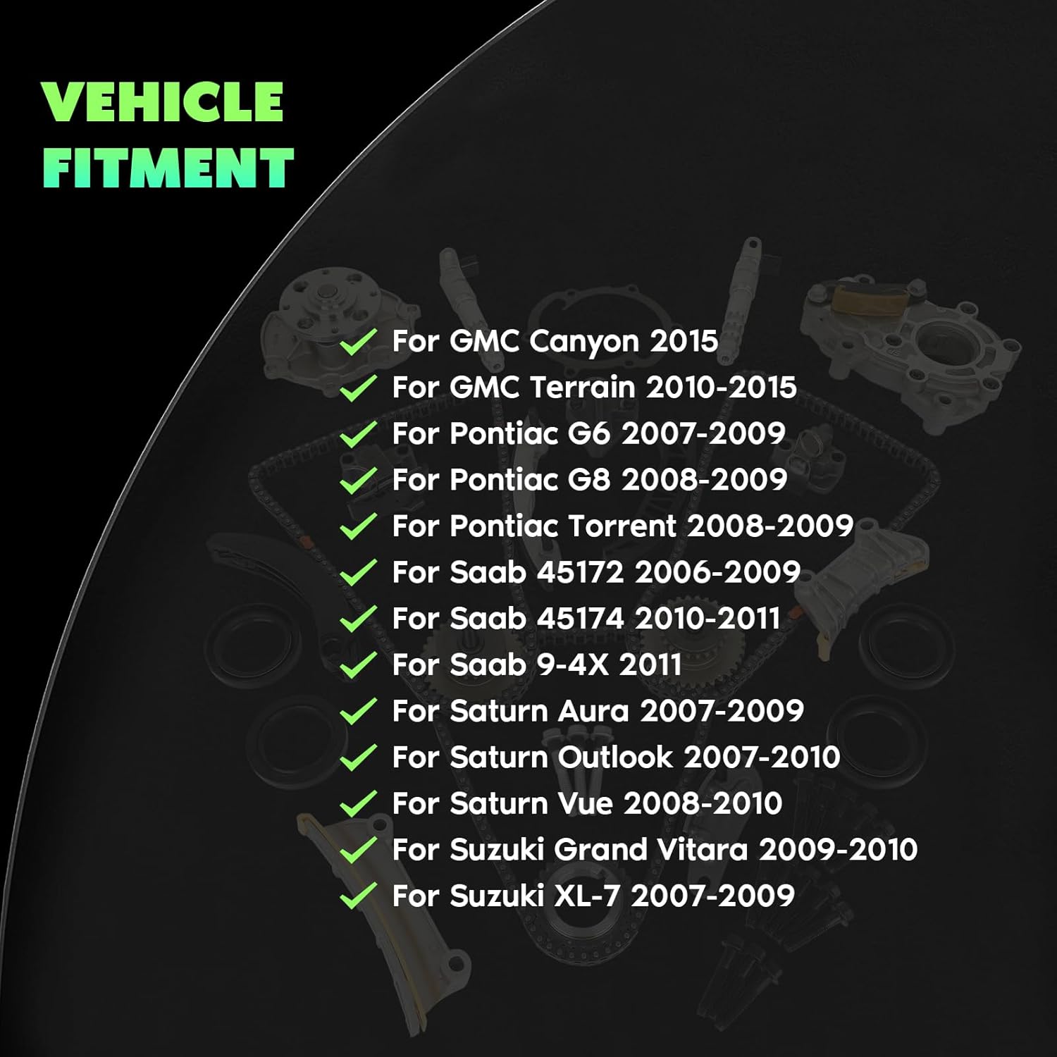 SCITOO Kit de cadena de distribución, bomba de agua y aceite, solenoide ...