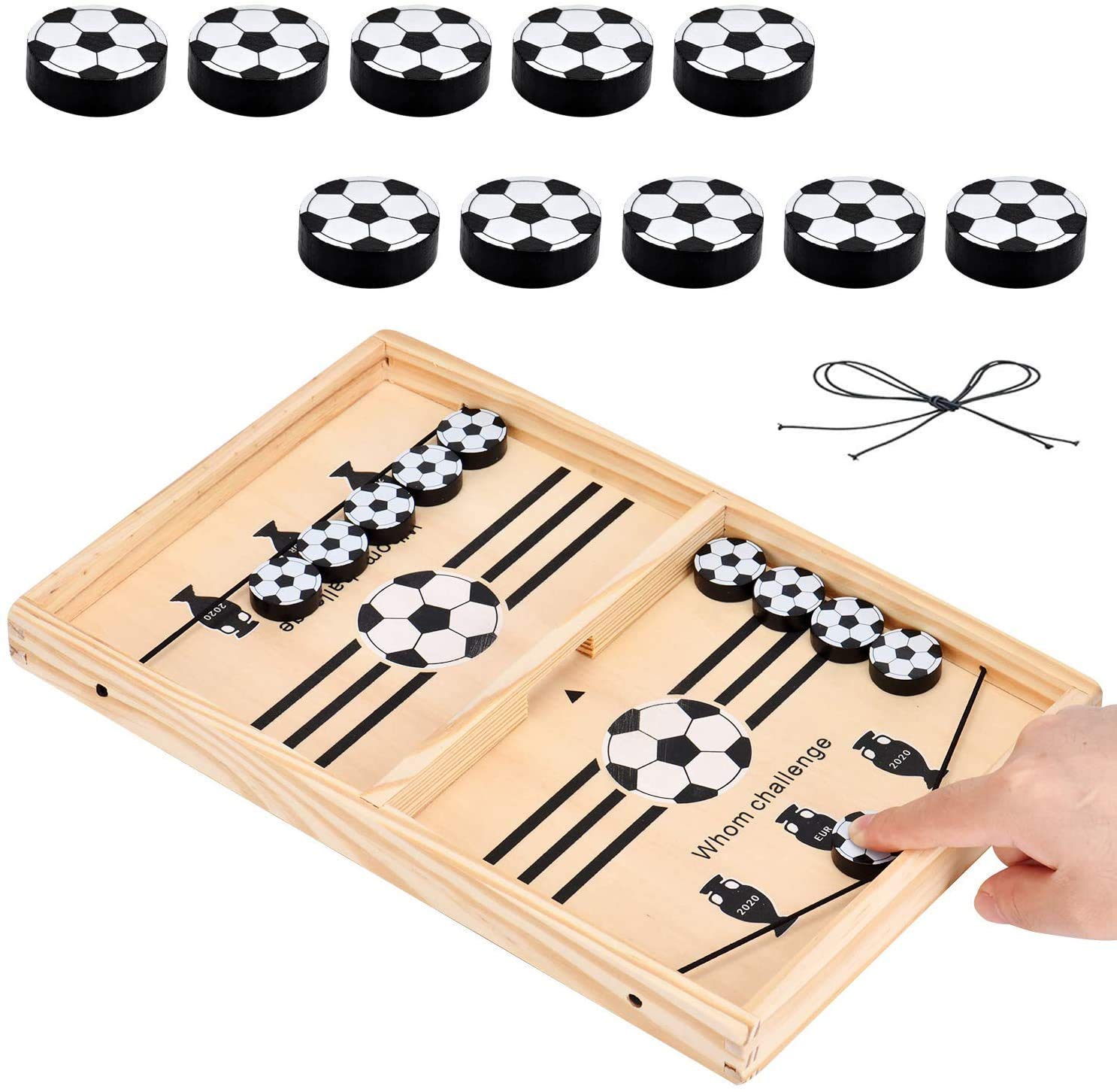 Buy FlairFinds Fast Sling Puck Board Game Wooden Portable Table Game ...