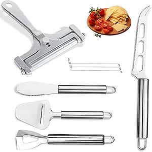 Amazon.com: Stainless Steel Cheese Slicer & Cheese Plane Tool Set ...