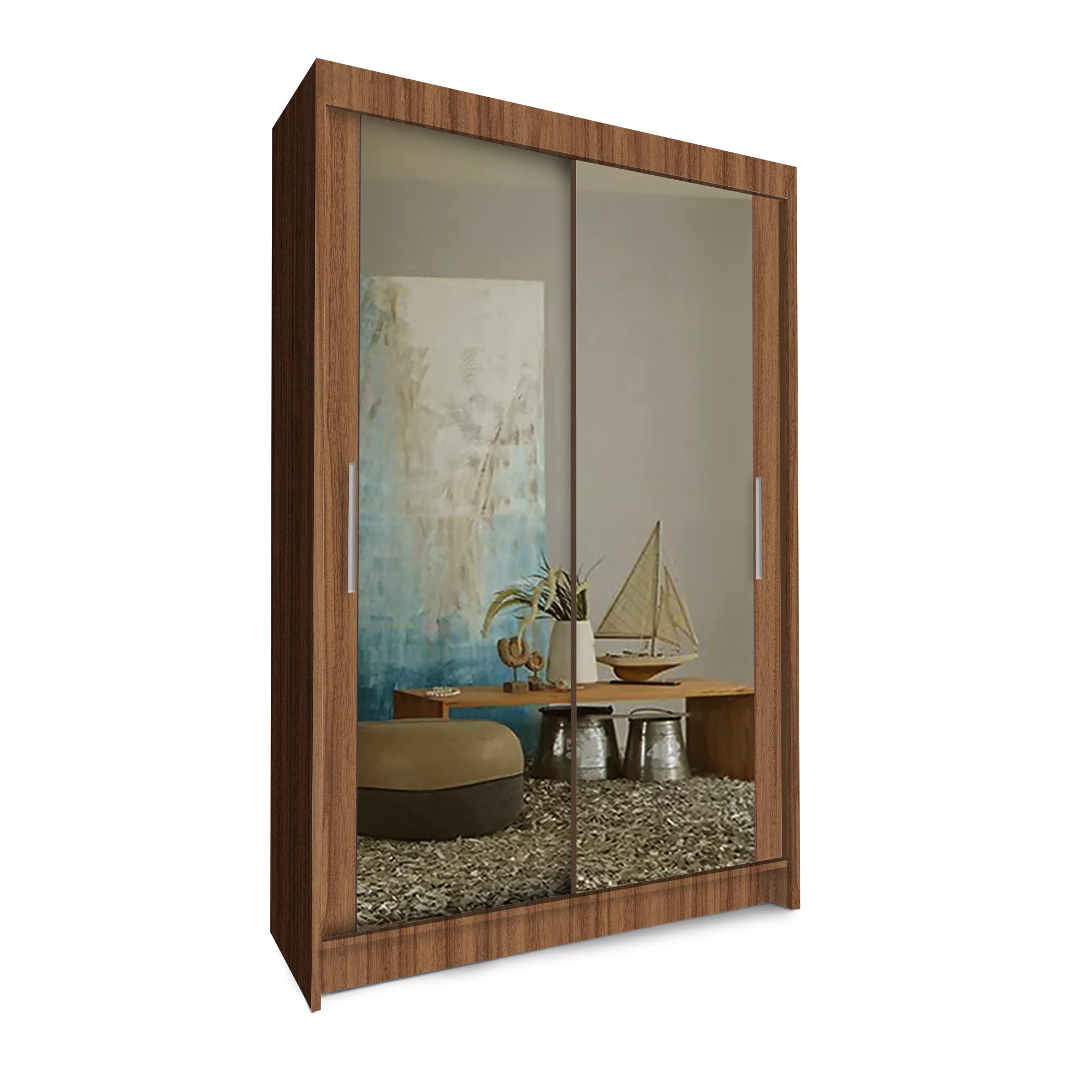 COMFATRA 90cm Modern Wardrobe for Bedroom with Sliding Doors Mirror ...