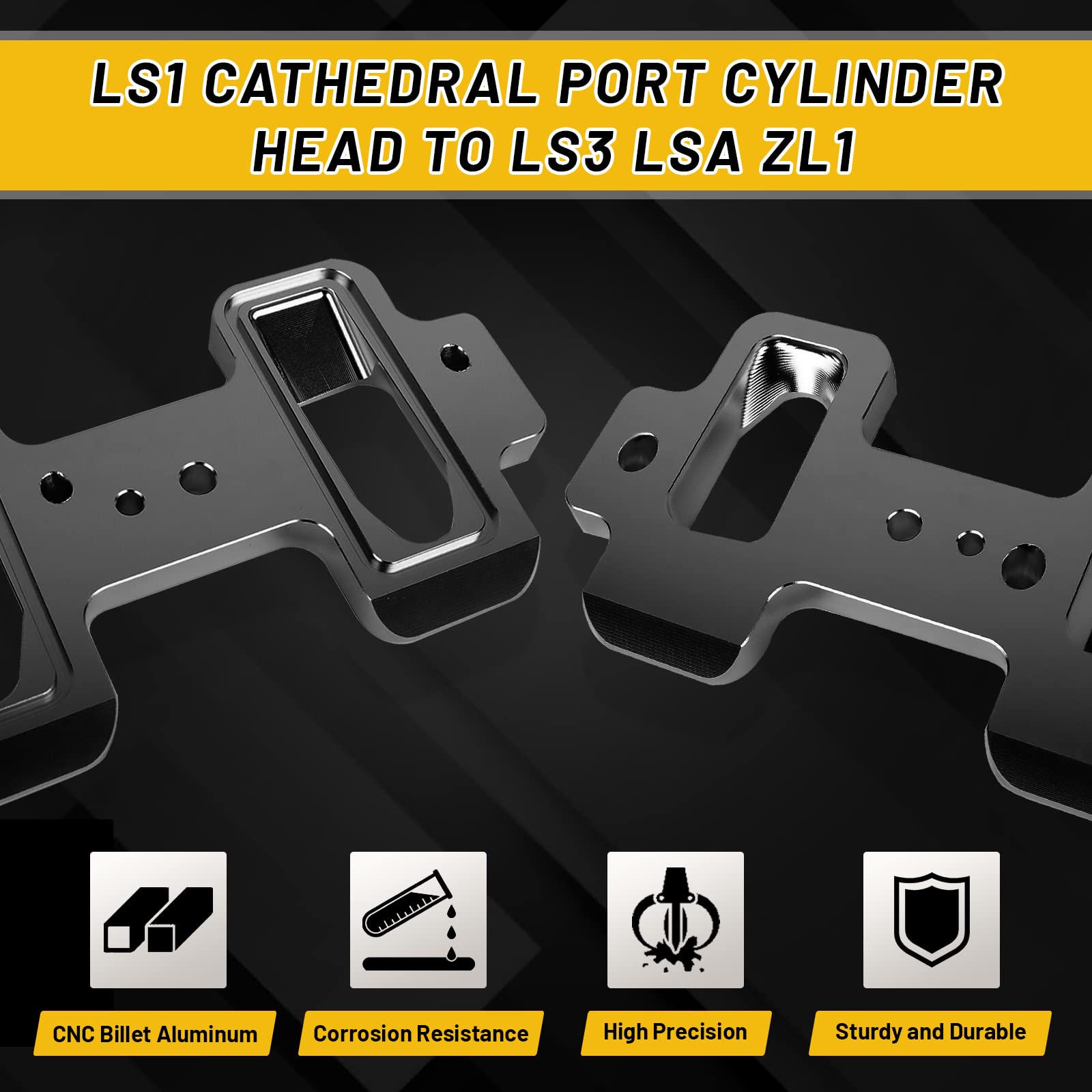 Snapklik.com : Endxedo LS1 Rectangle Billet Intake Manifold Adapter ...