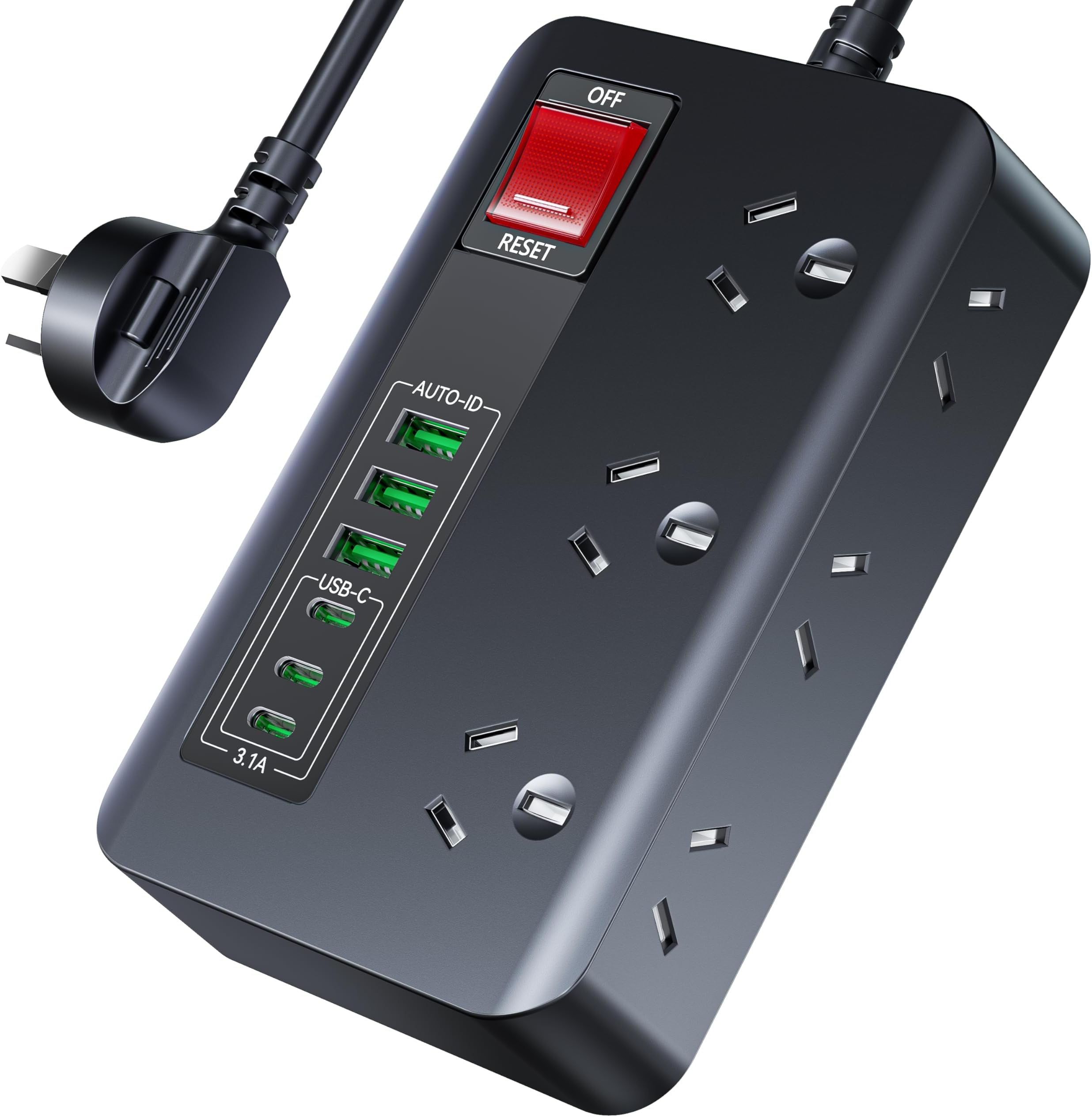 AUSELECT Powerboard USB, 10IN1 Power Strip USB C, Power Board Surge ...