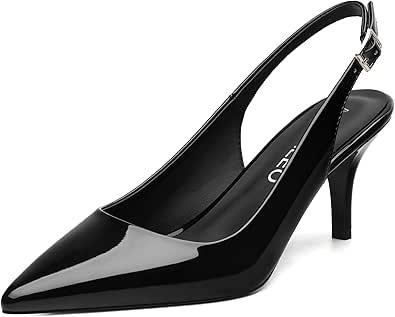 Amazon.com: NUMALEO Zapatos de tacón de aguja para mujer con punta ...