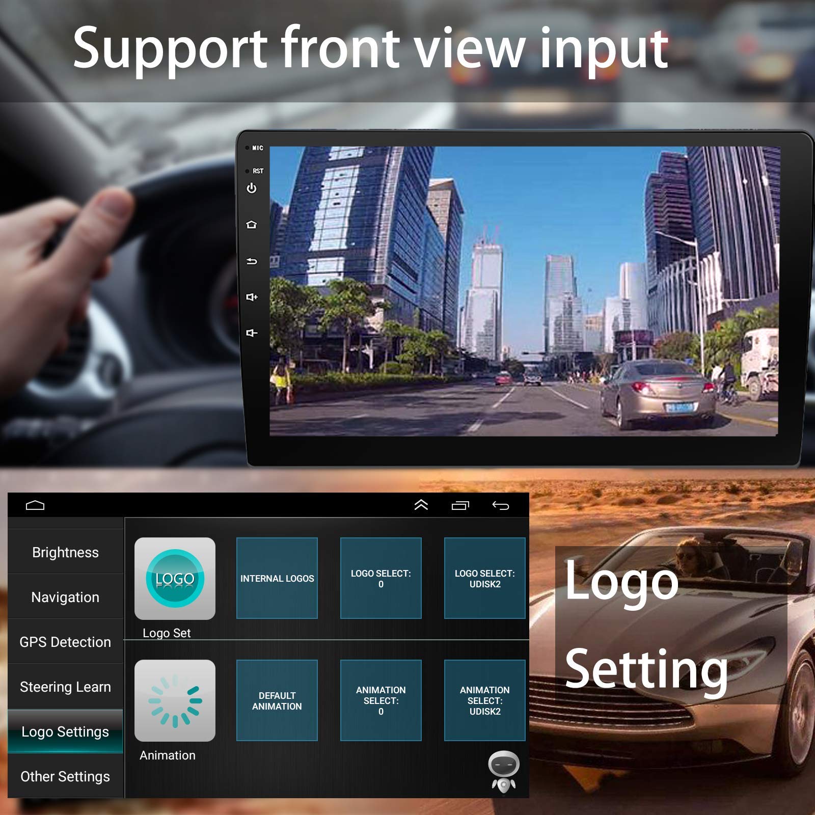ZHNN Android 9.1 Car Stereo Radio 9 Inch Double Din Touchscreen ...