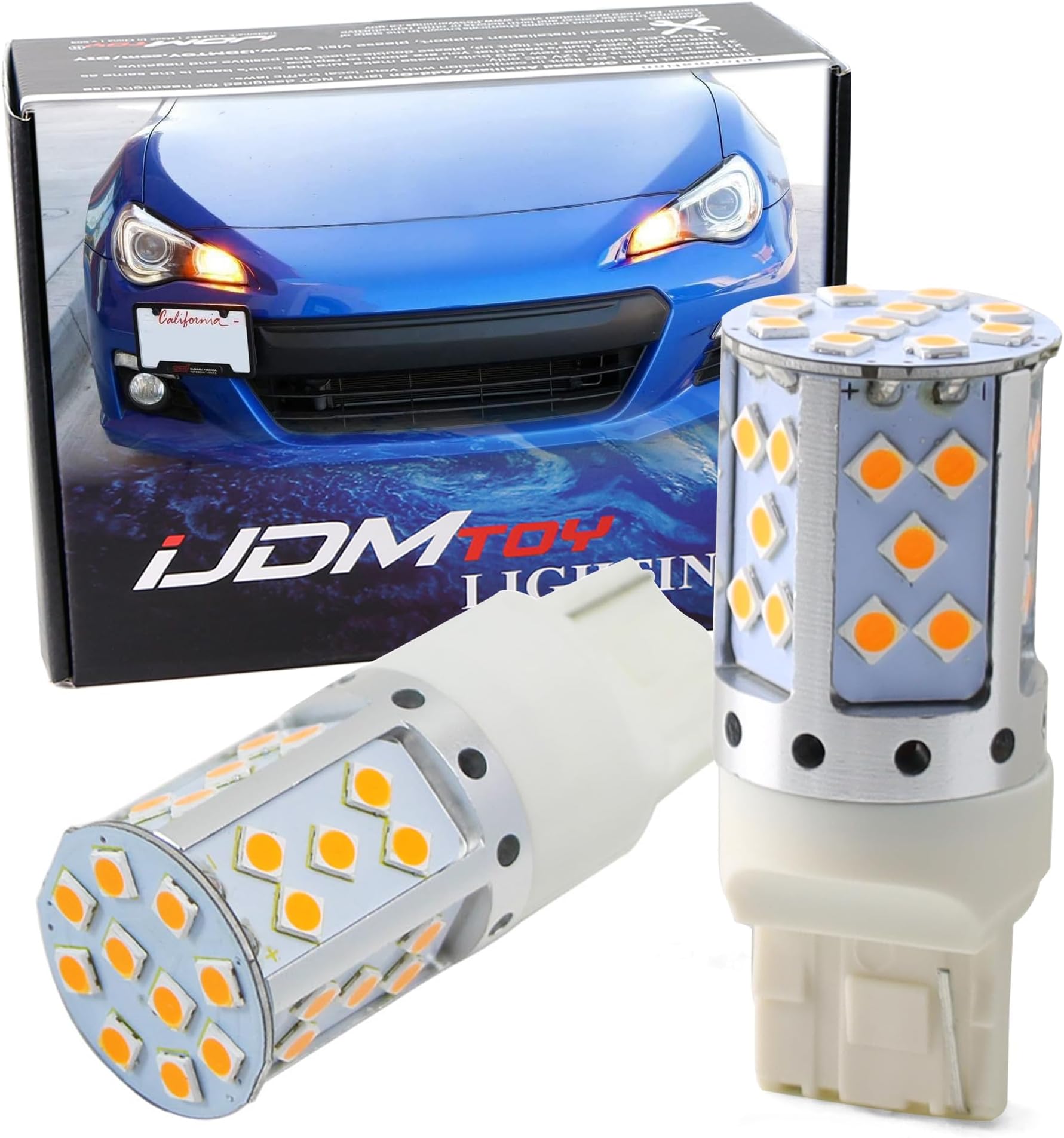 iJDMTOY (2) No Resistor, No Hyper Flash 21W High Power Amber 7440 W21W ...