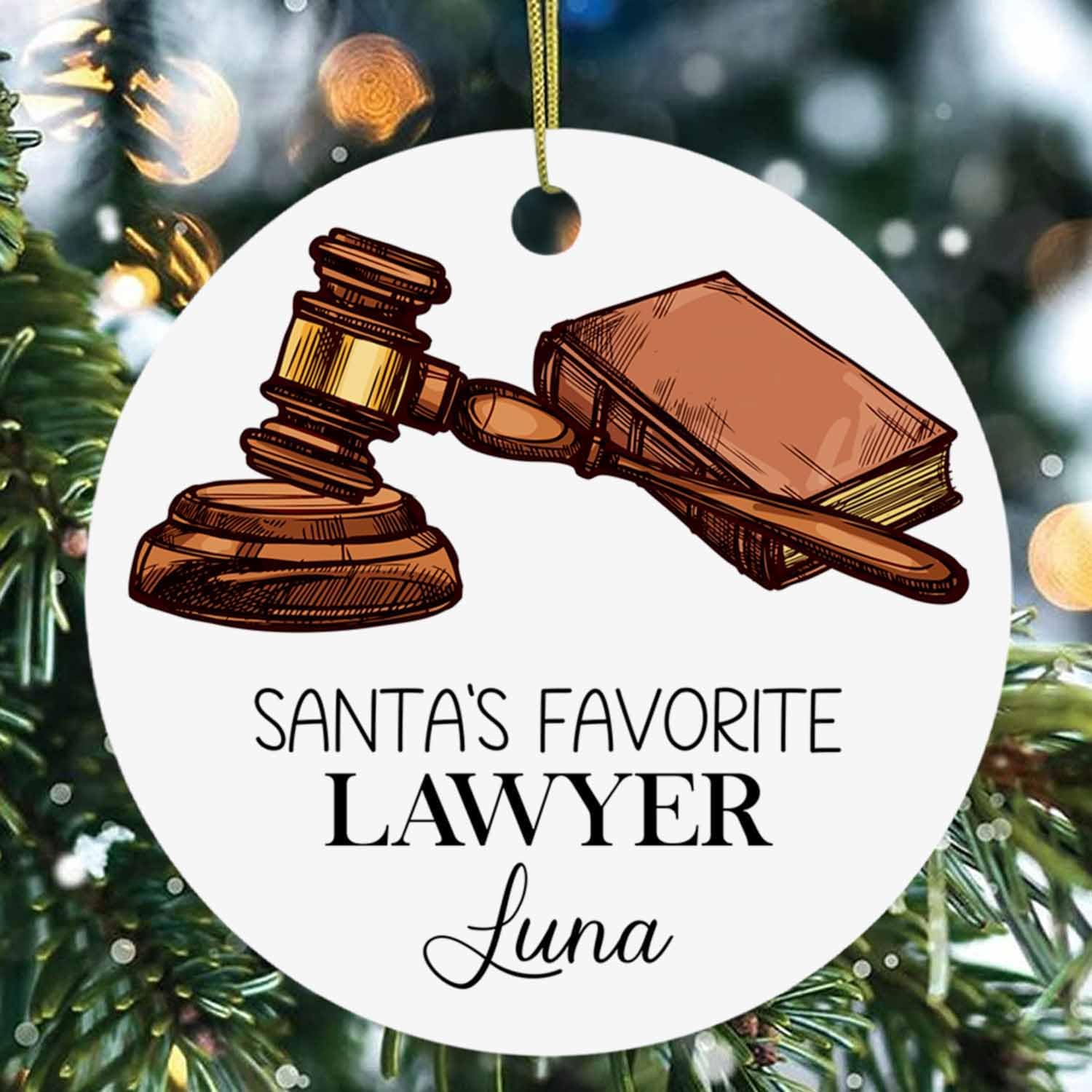 Amazon.com: Personalized Santa's Favorite Law School Student Ornament ...