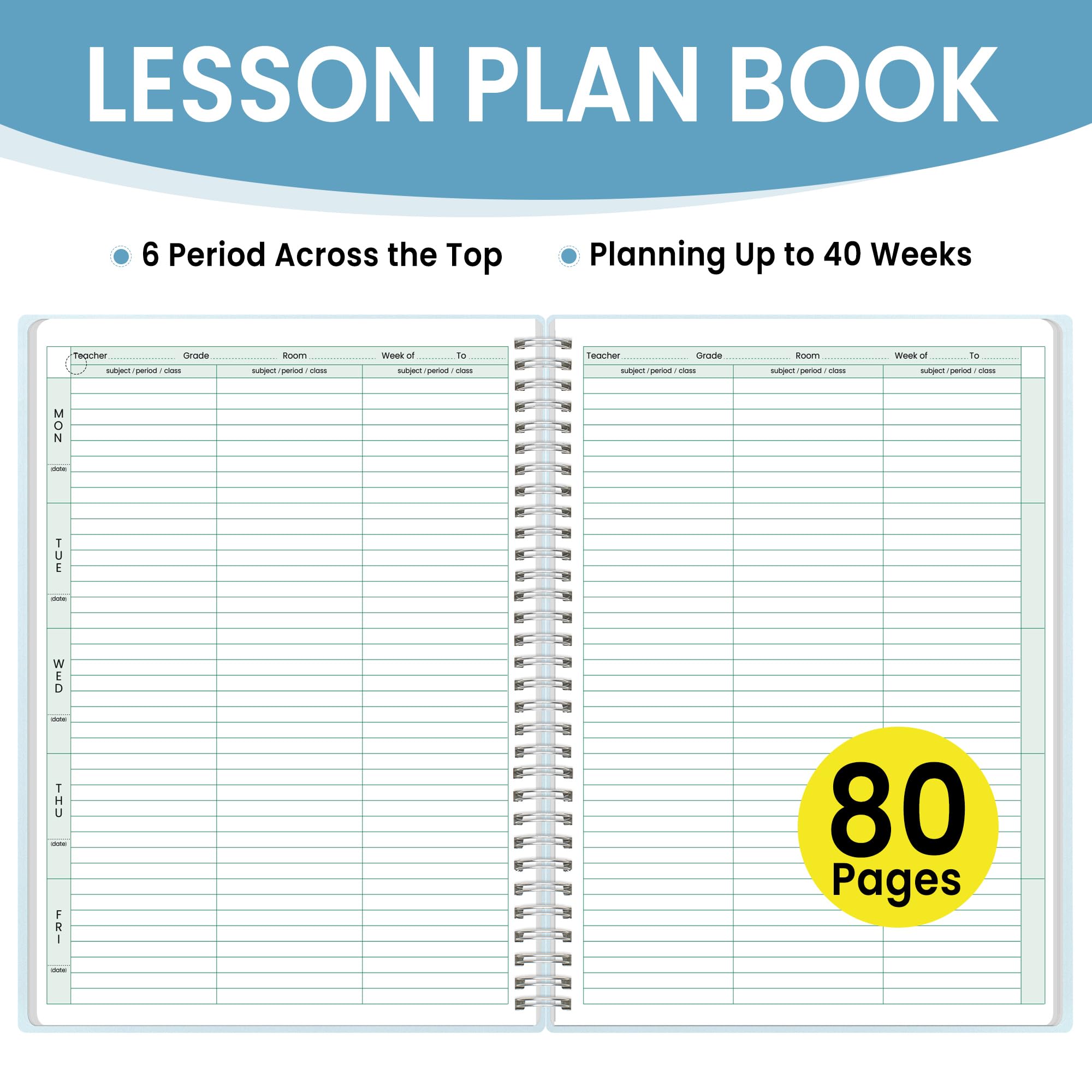 Snapklik.com : SUNEE 6 Period Teacher Lesson Plan Book - Days ...
