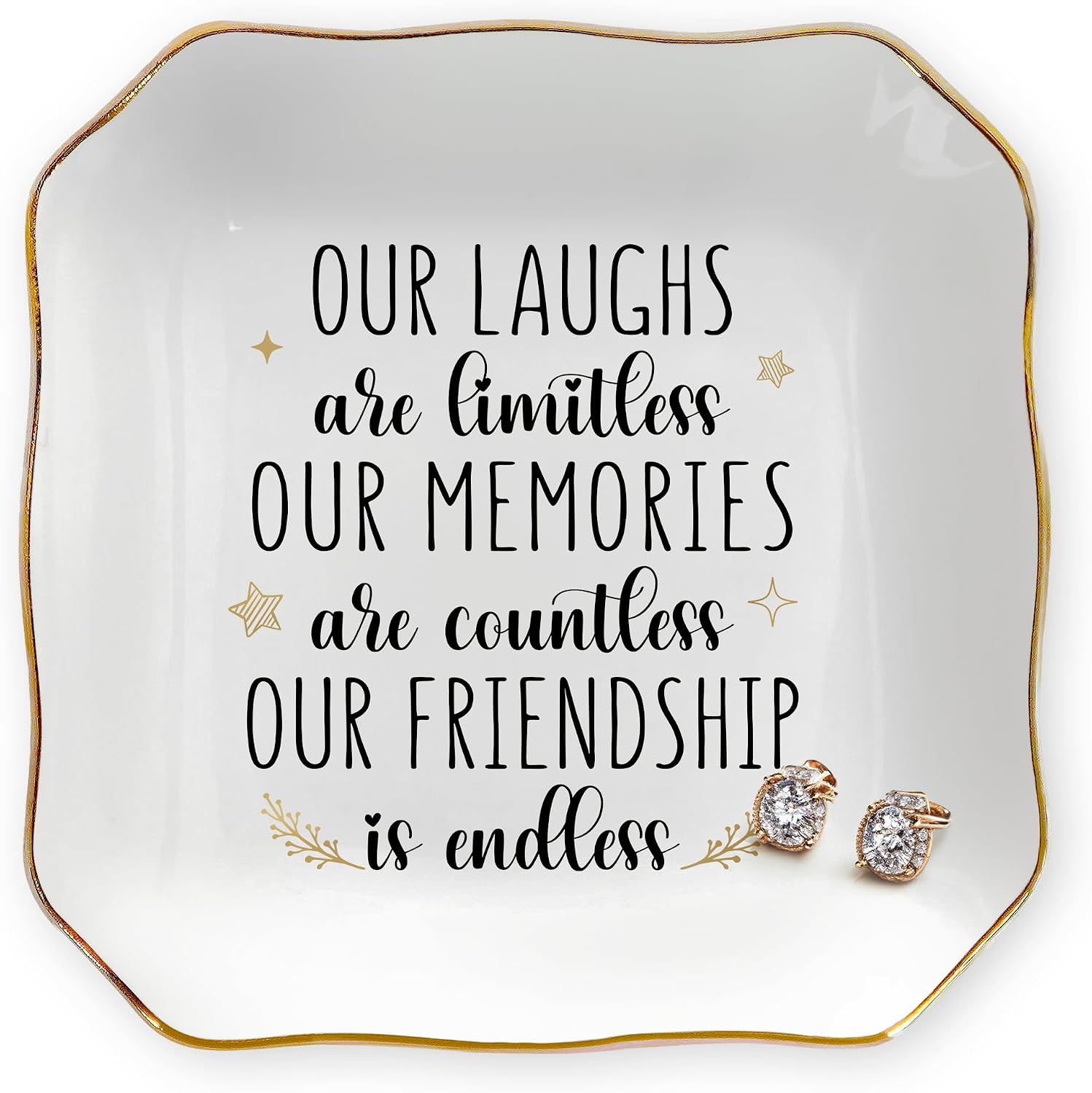 Amazon.com: OASSIE Friendship Gifts for Women - 4"x4" Ceramic Jewelry ...