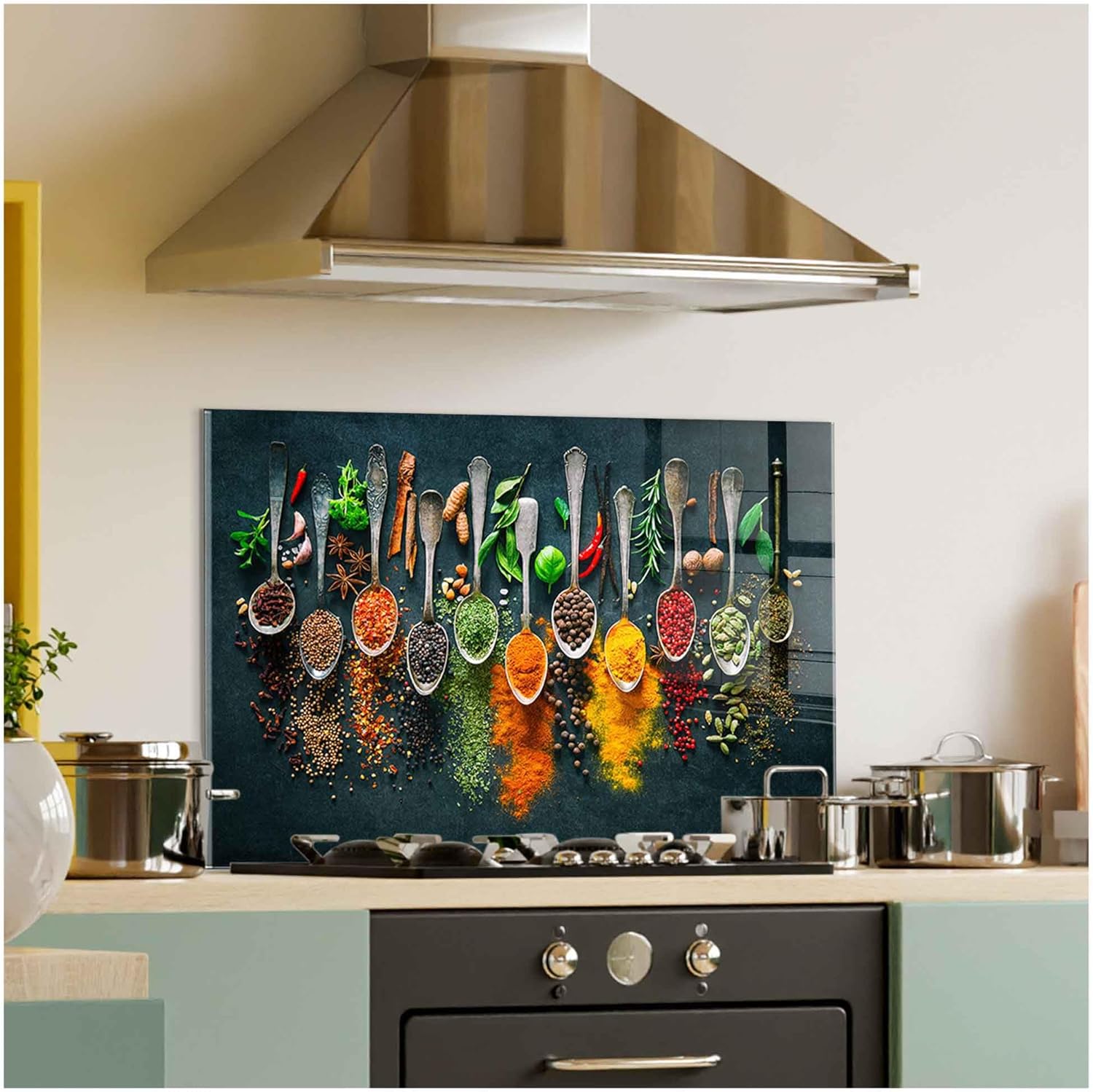 Amazon.com: Tempered Glass Kitchen Backsplash, Stove Back Cover, Stove ...