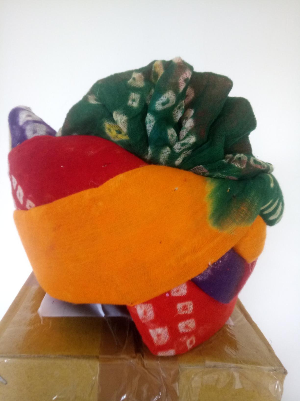 brown leaf Unisex Synthetic® Rajasthani Traditional Bandhani Safa ...