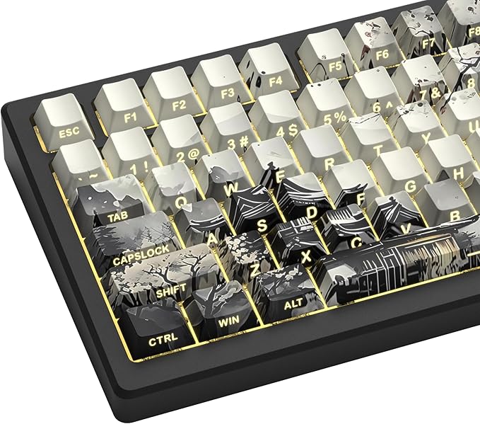 Womier PBT Keycaps Set 130 Keys, Custom White Japanese Keyboard ...