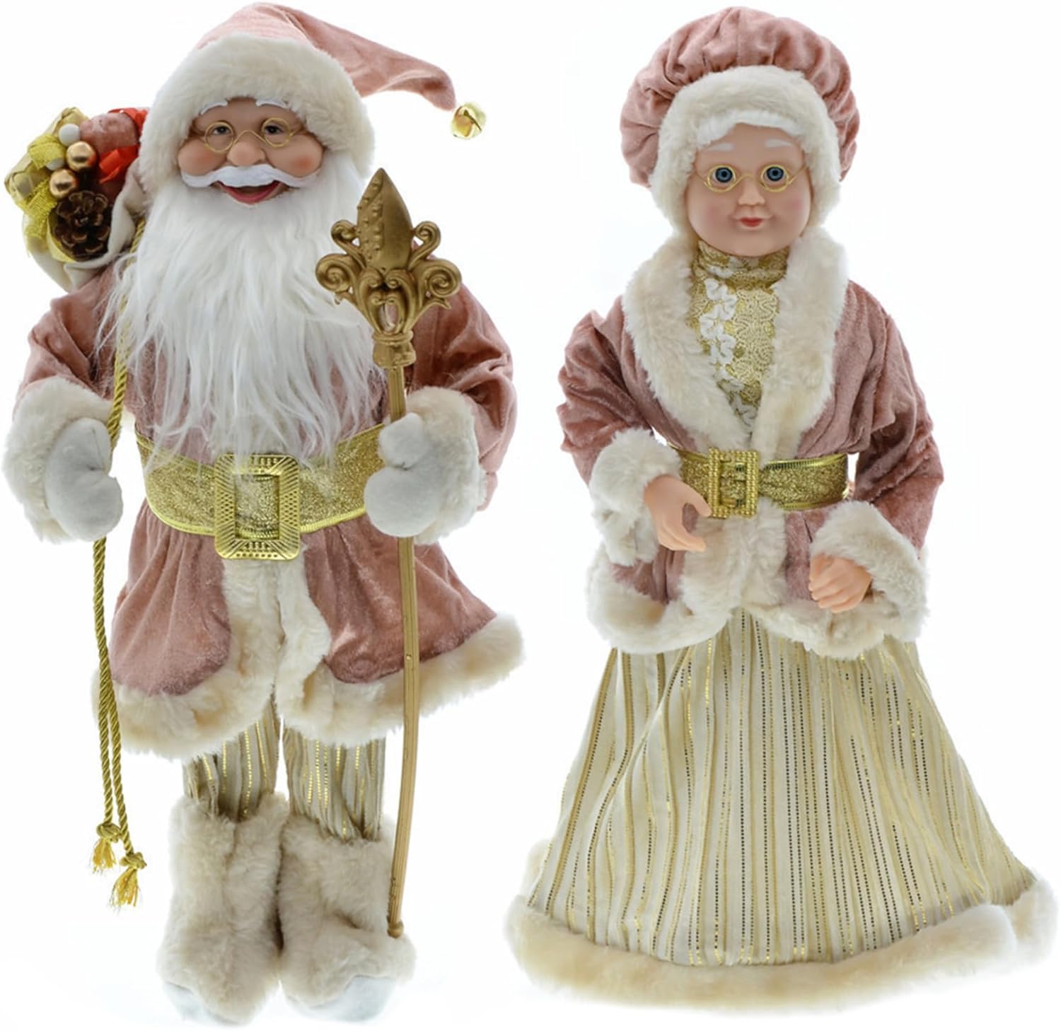 Amazon.com: 2PCS 17.7 inch Christmas Standing Santa Claus Plush Doll ...