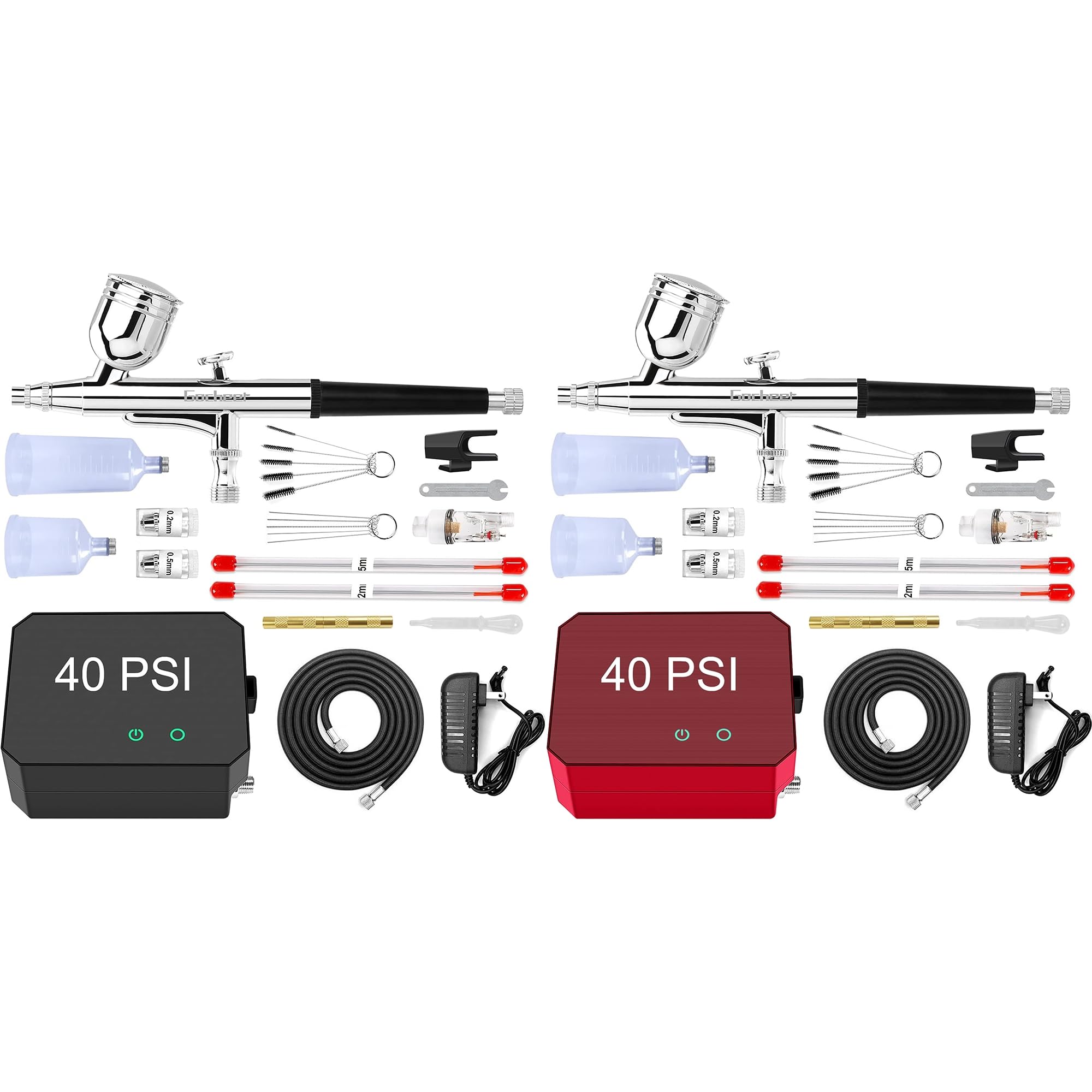 Amazon.com: 40PSI Airbrush Kit with Compressor Black + 40PSI Airbrush ...