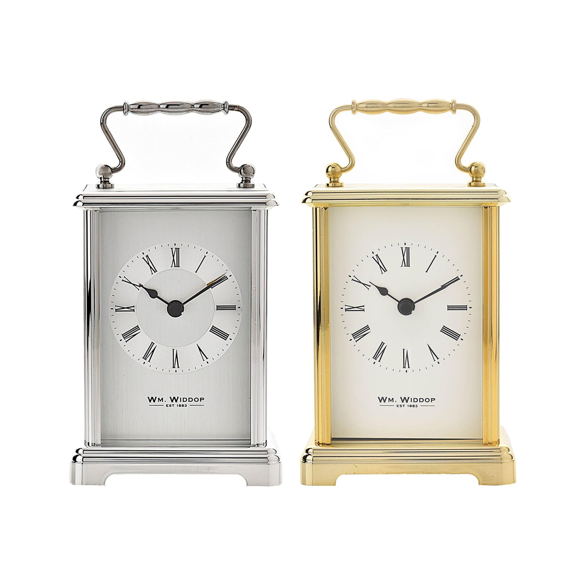 Widdop Carriage Clock in Aluminium Casing with Roman Numeral Dial ...