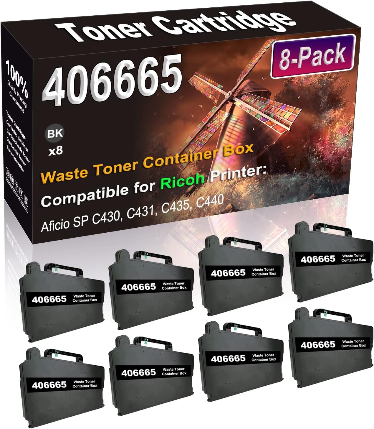 Amazon.com: Kolasels 8-Pack (Black) Compatible 406665 Type SP C430 ...