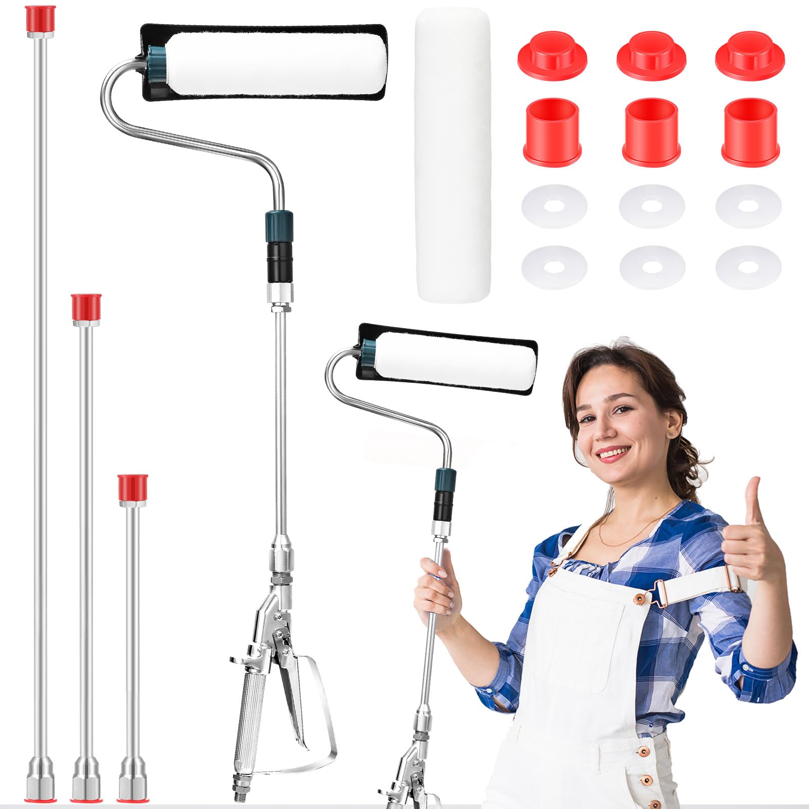 Threlaco 7 Pcs Airless Paint Sprayer Roller Inner Feed Set for High ...