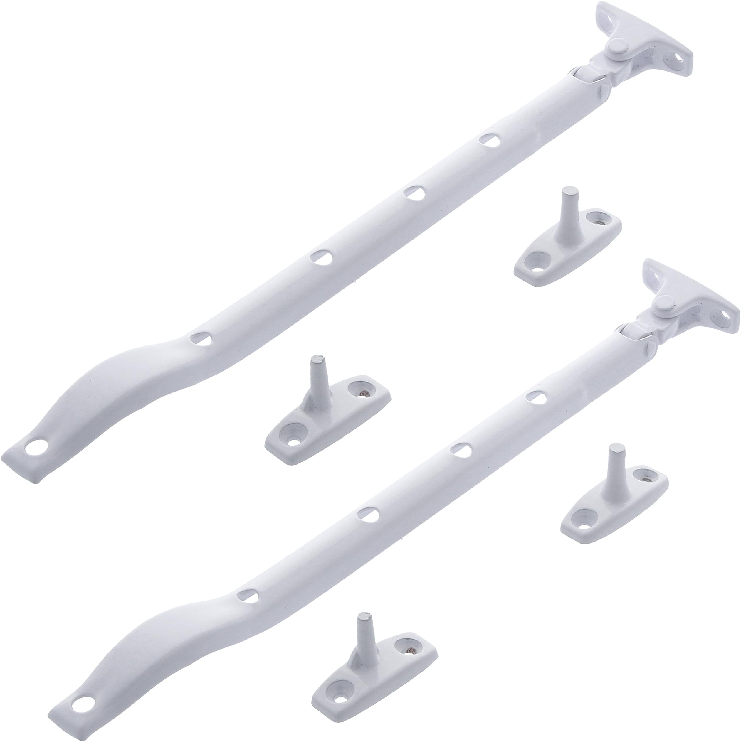 2X White Casement Stay 10" Long Arm Opening Top Hung UPVC Window Latch ...