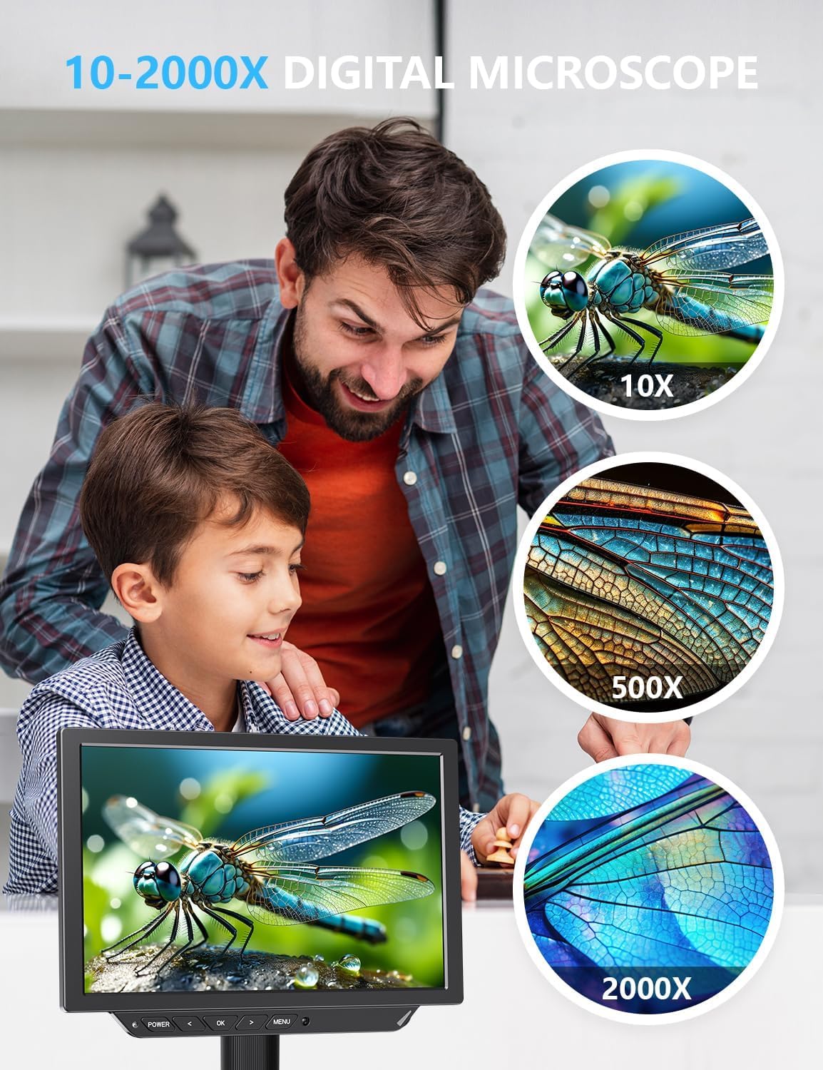 Snapklik.com : Dcorn 4K Digital Microscope - 2000X Magnification, 10 ...