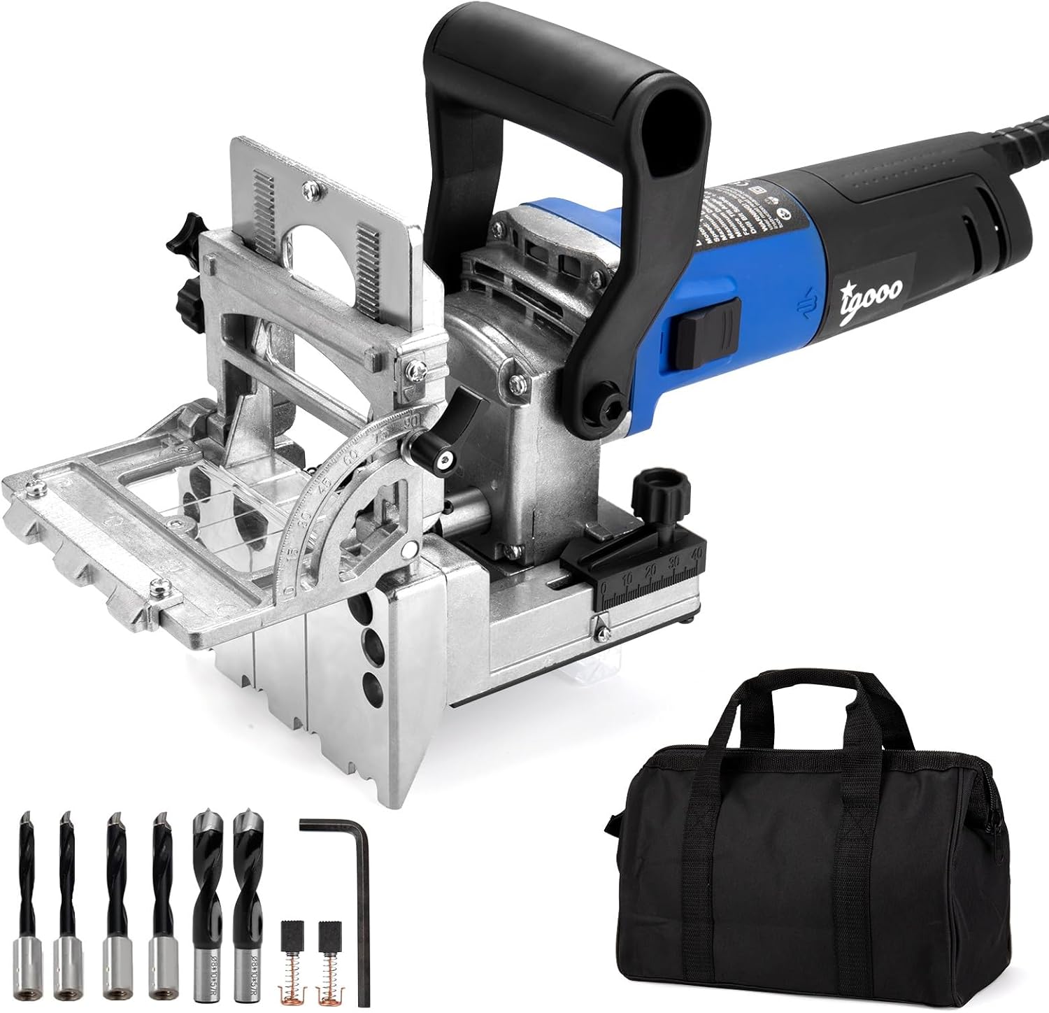 igooo Dual-Spindle Doweling Jointer DJ710, 710W 120V 60Hz, Wood Plate ...