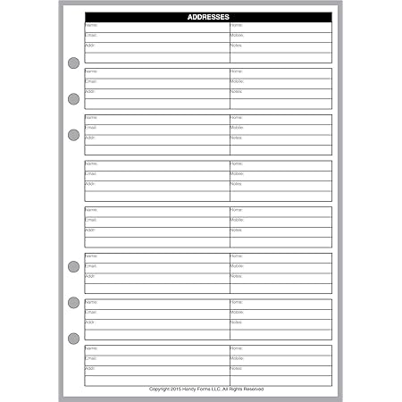 Amazon.com : Hallmark Address Books ADD1109 Address Book Refill Pages ...
