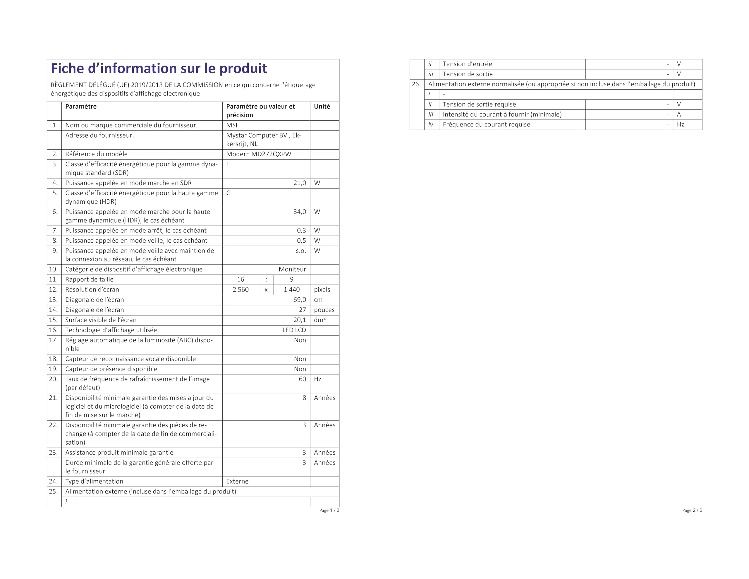 Dell S2725DS 27" QHD (2560x1440) Écran PC, 100Hz, IPS, 4ms, 99% sRGB ...