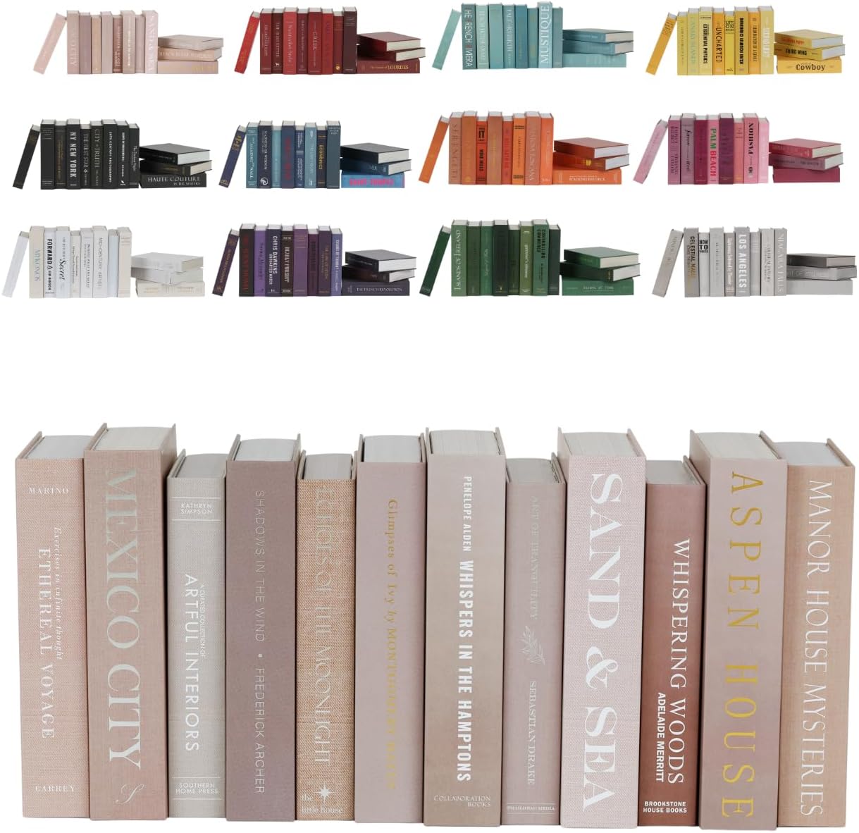 Amazon.com: colorbloc 12 Decorative Faux Books for Bookshelf Decor ...