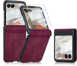 Amazon.com: YuetWay Leather Case for Motorola Razr 2026/2025/2024,Hinge ...