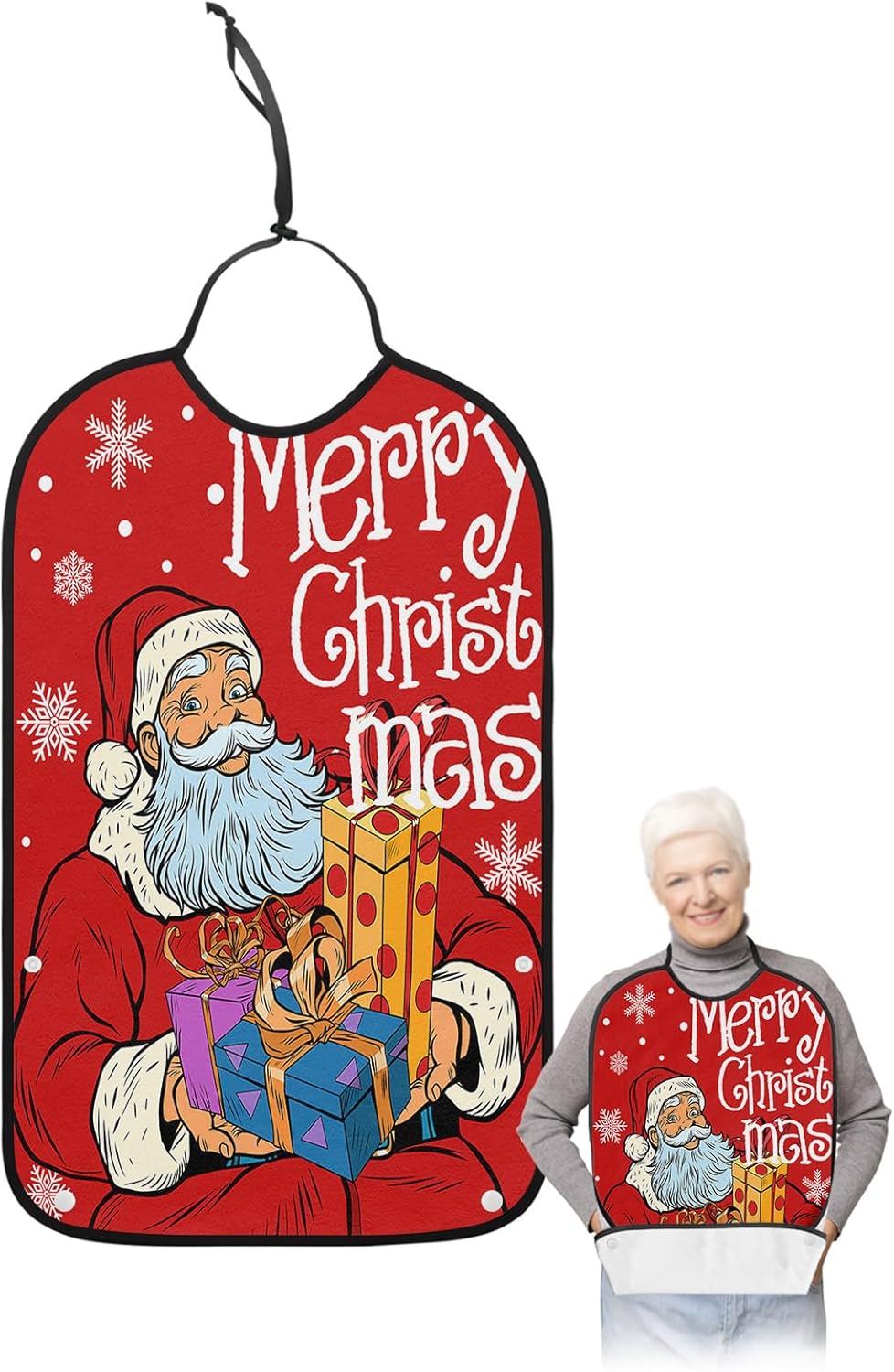 Amazon.com : Jolunifun Merry Christmas Adult Bib for Adults Men, Women ...