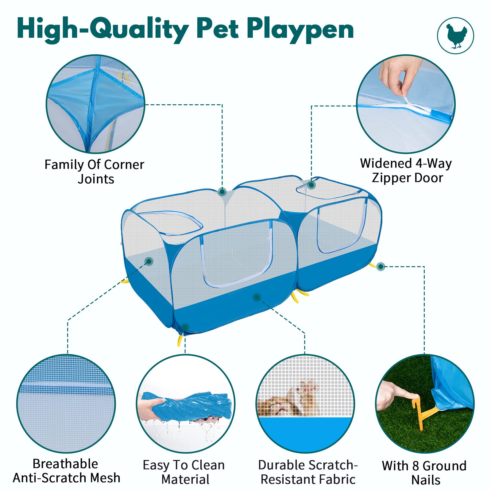 Snapklik.com : Small Pet Animals Playpen, Cage Tent Enclosure Large ...