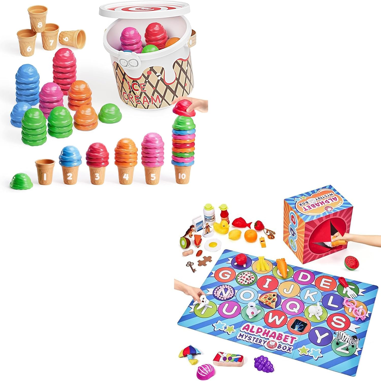 Amazon.com: JoyCat Ice Cream Counting and Color Sorting Set for ...