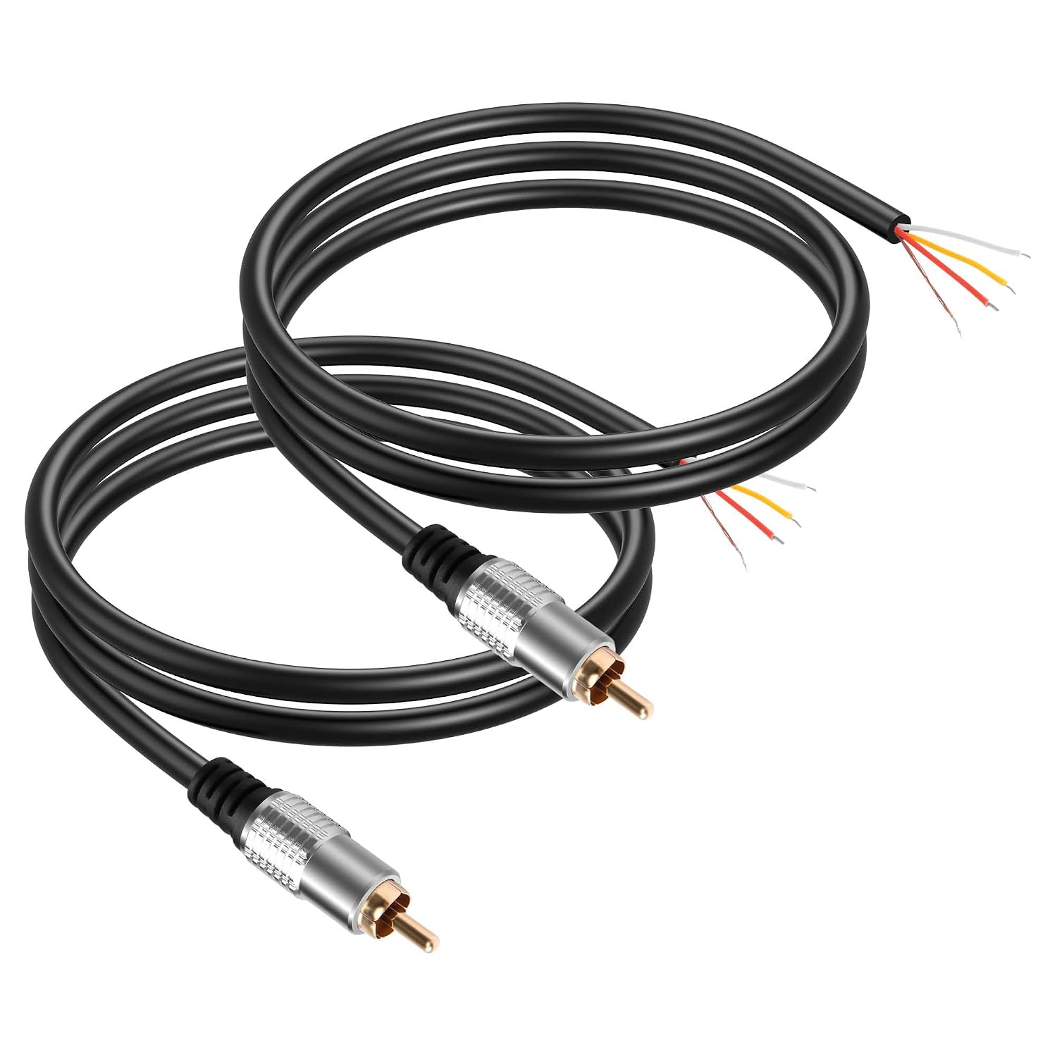 Amazon.com: GINTOOYUN RCA Cable 2 Pack 3.2Ft RCA Male to Bare Wire ...