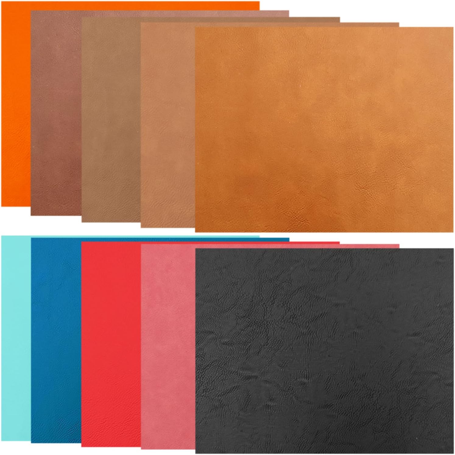 Leatherette Sheets for Laser Engraving: 10 Colors Laser Leather Sheets ...